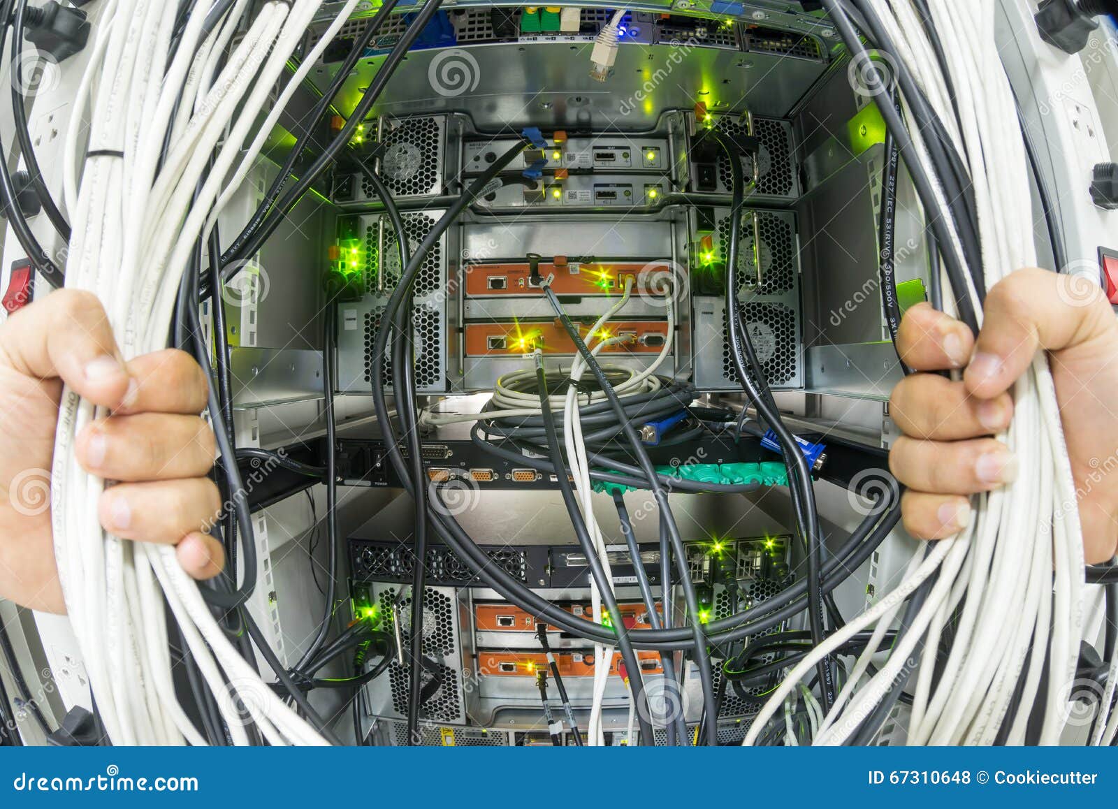 Man Fix Server Network in Data Center Room Stock Photo - Image of cable ...