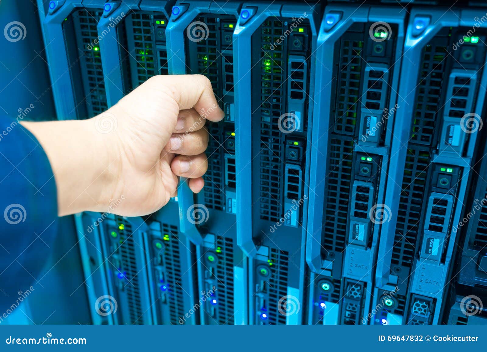 Man Fix Server Network in Data Center Room Stock Photo - Image of ...