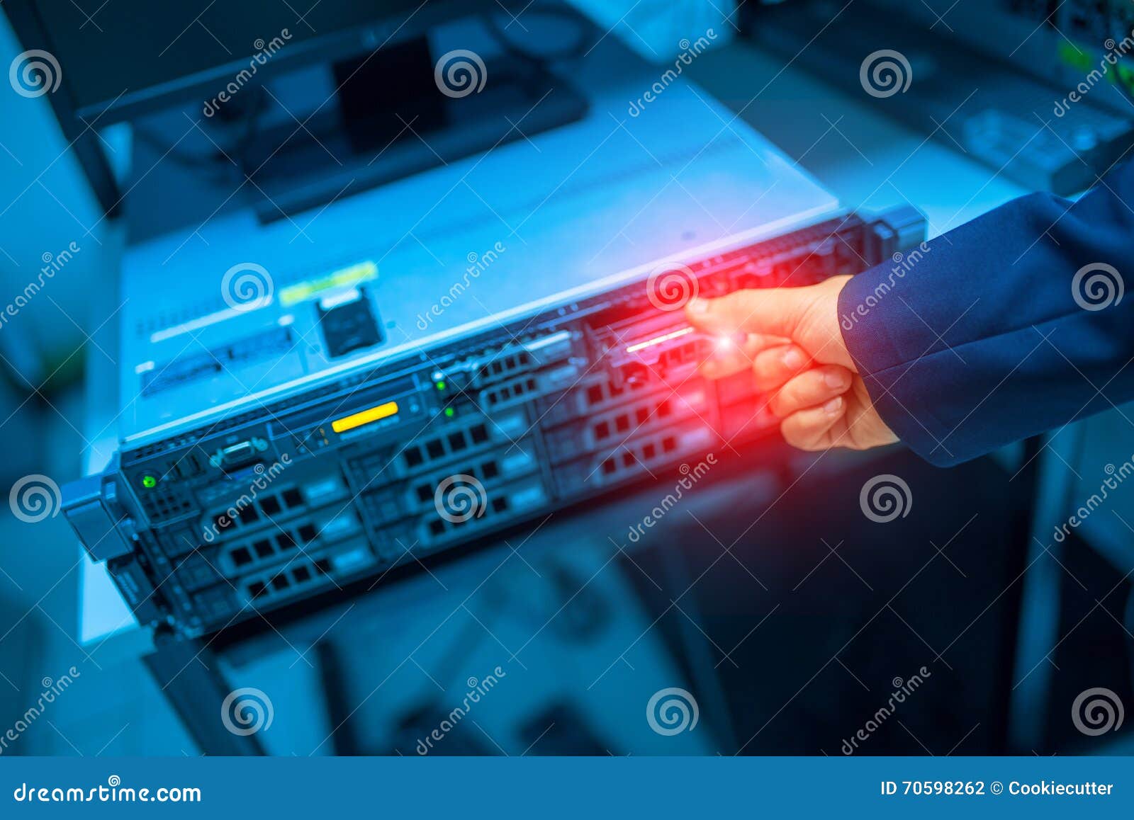 Man Fix Server Network in Data Center Room Stock Photo - Image of ...