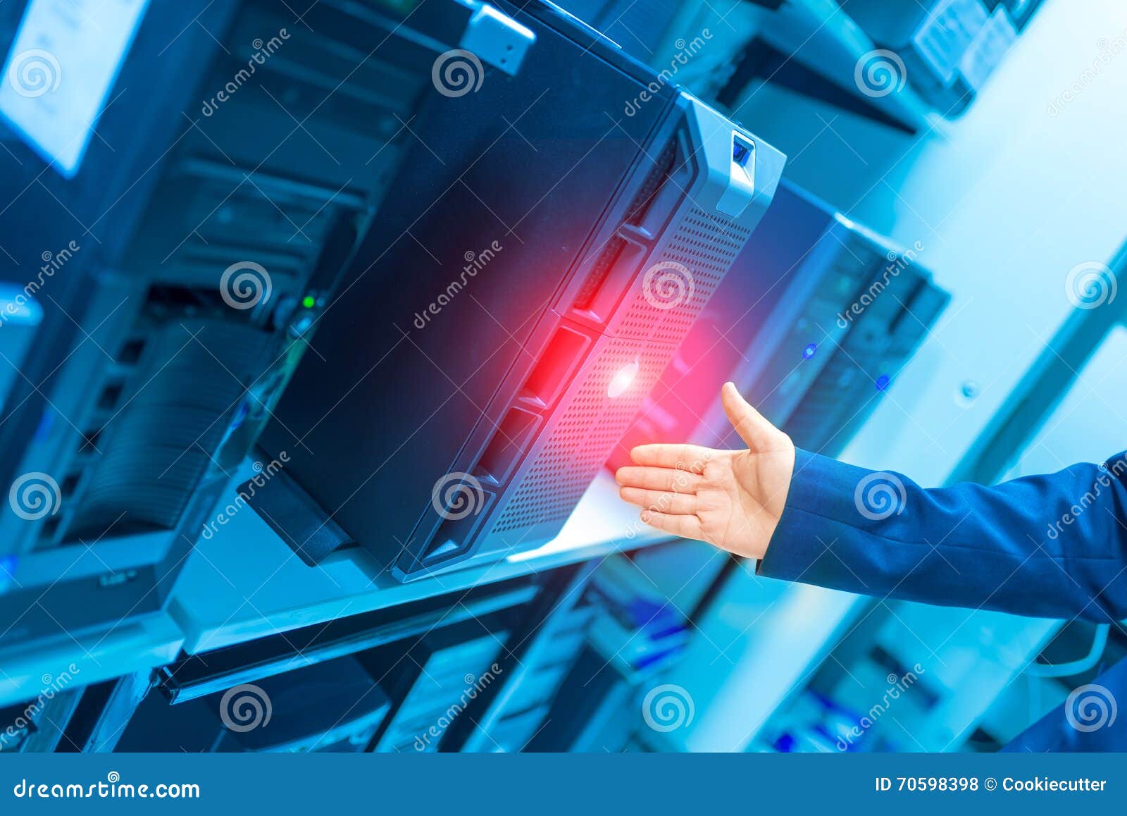 Man Fix Server Network in Data Center Room Stock Photo - Image of wired ...