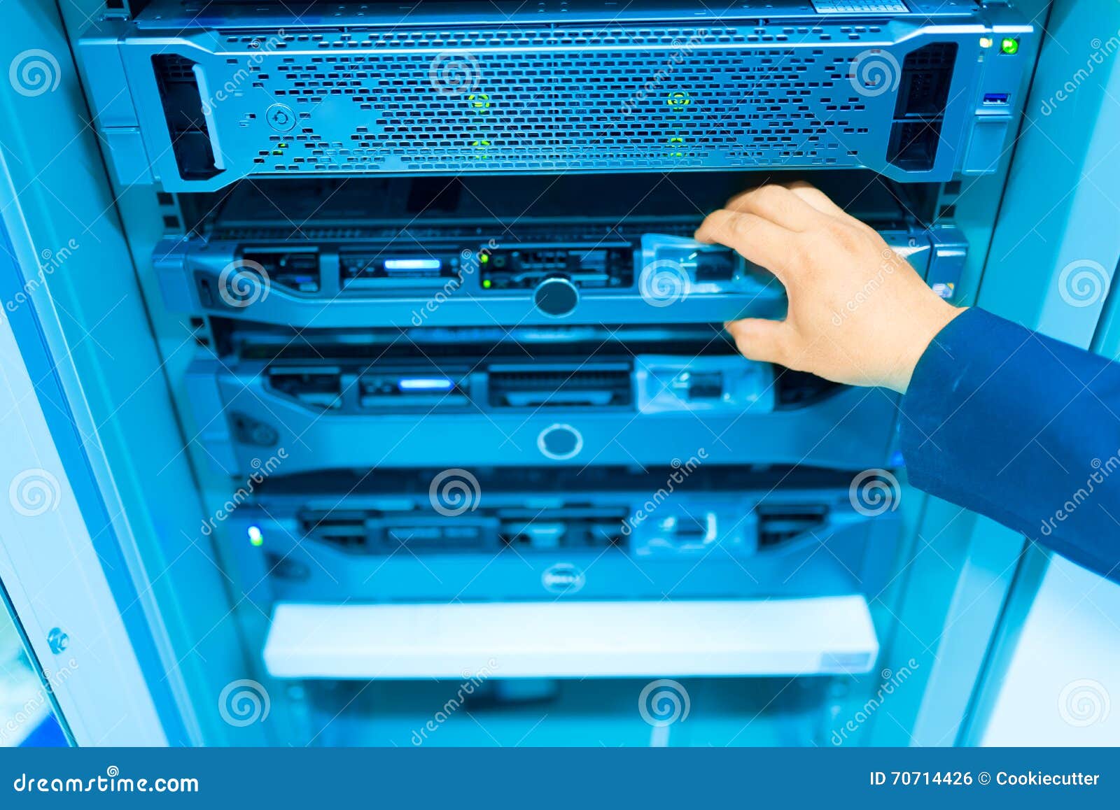 Man Fix Server Network in Data Center Room Stock Photo - Image of ...
