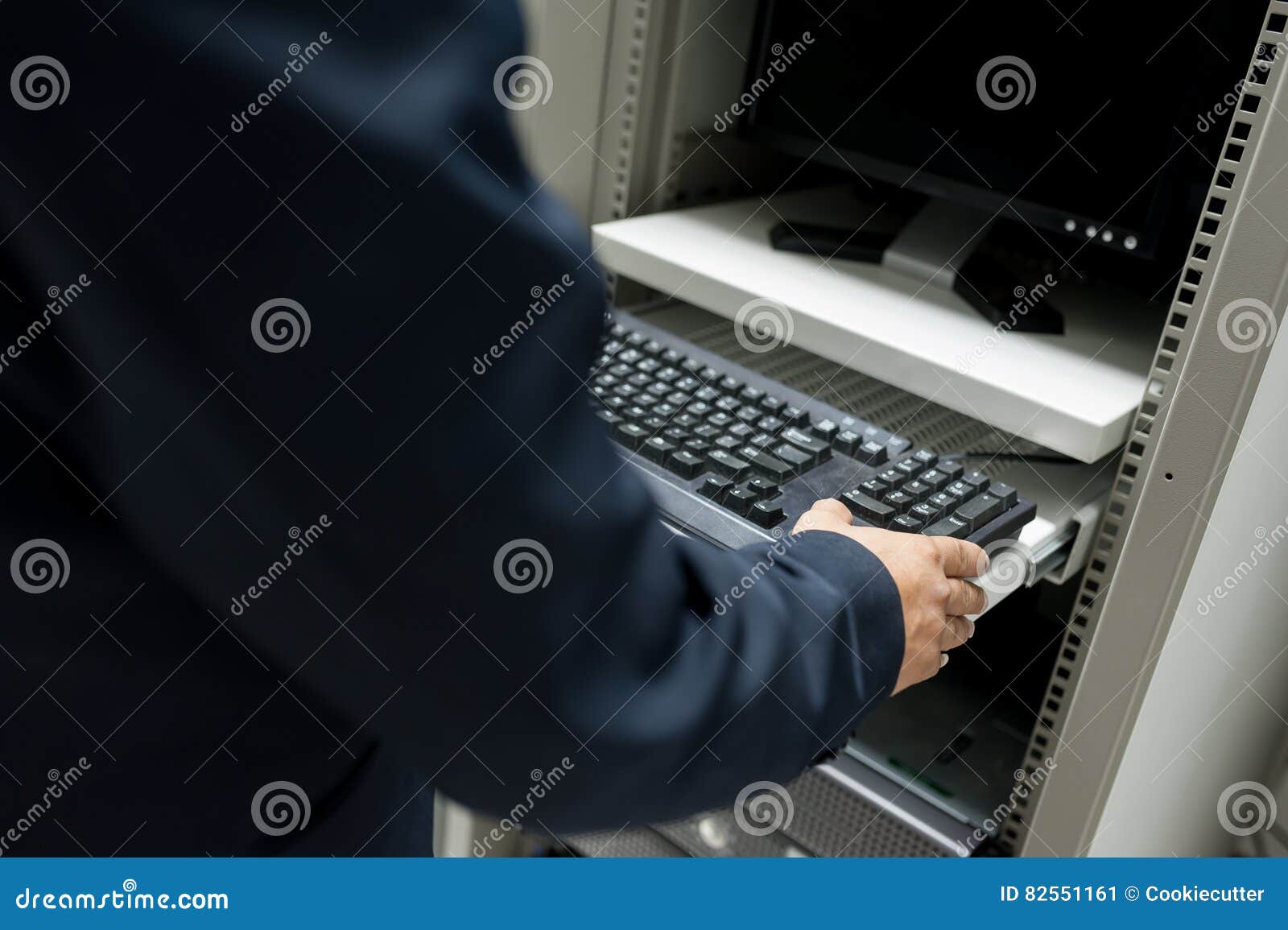Man Fix Server Network in Data Center Room Stock Image - Image of ...