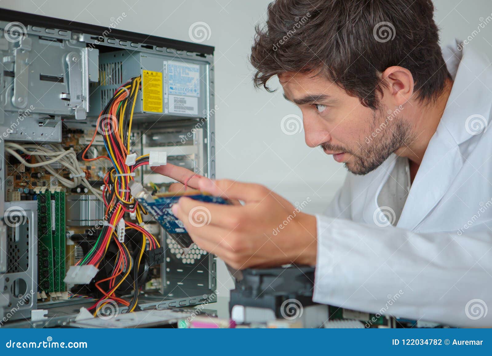 Man Fix Server Network in Data Center Room Stock Photo - Image of ...