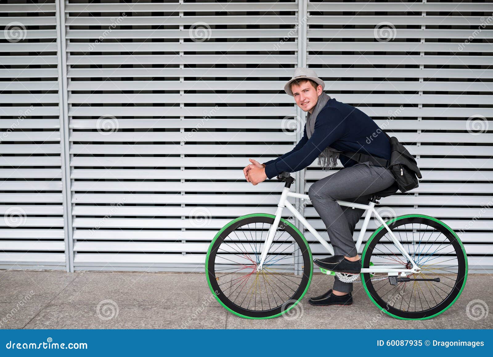 Man on fixie stock image. Image of fixed, riding, fashionable - 60087935