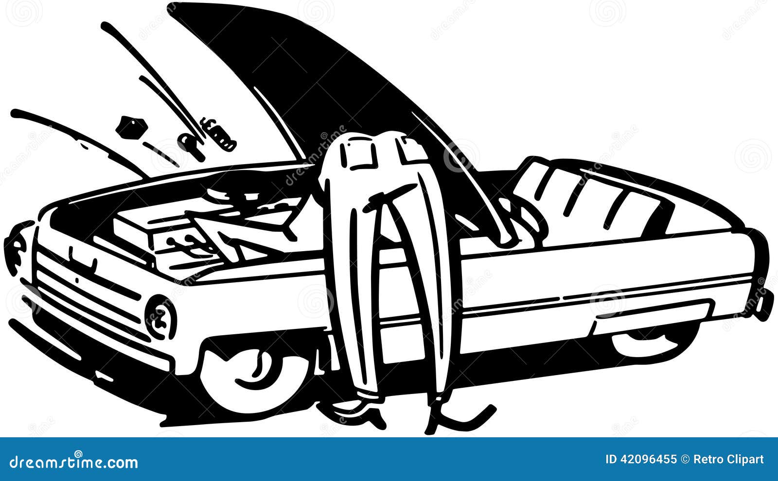 Man Fixing Car stock vector. Illustration of garages - 42096455