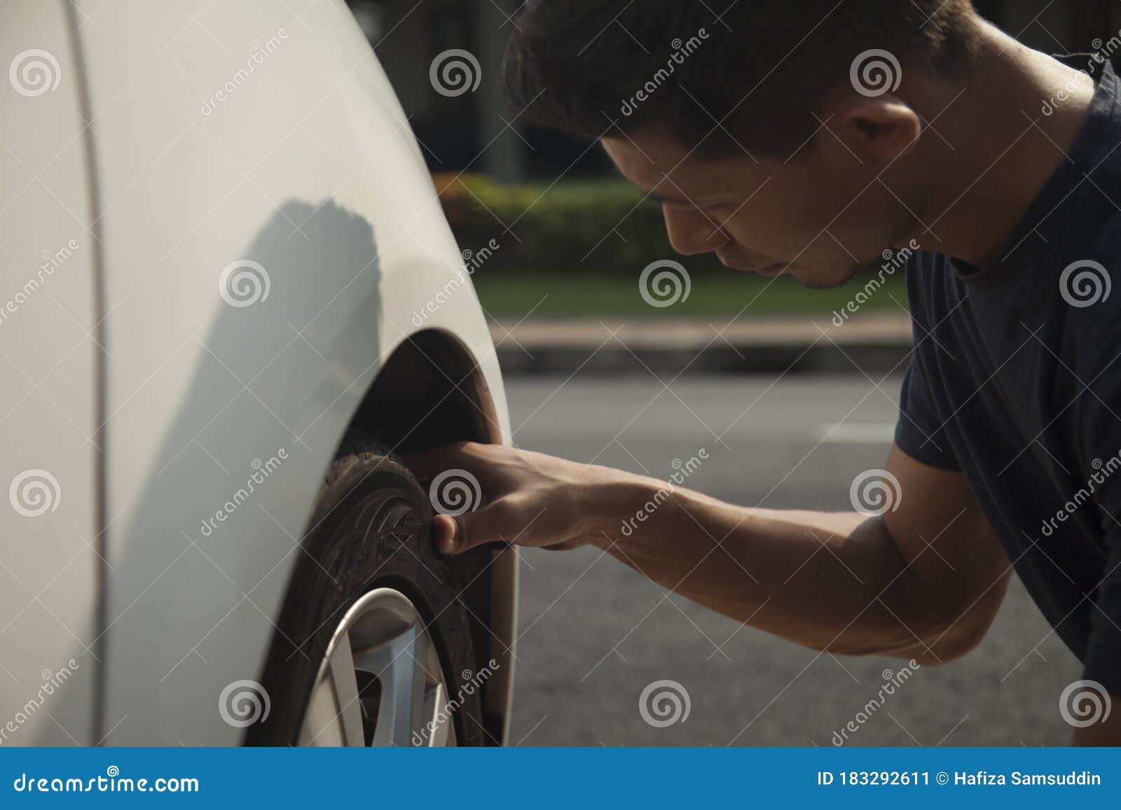 Man fixing a car stock image. Image of service, close - 183292611