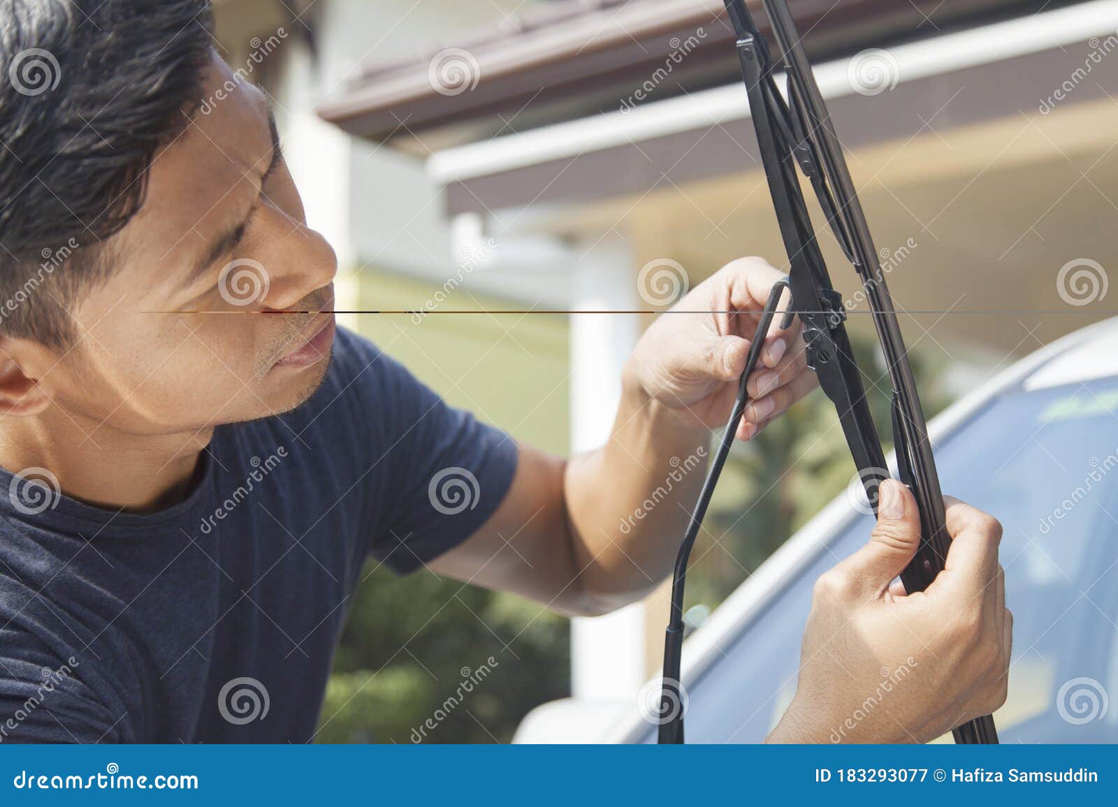 Man fixing a car stock image. Image of person, breakdowns - 183293077