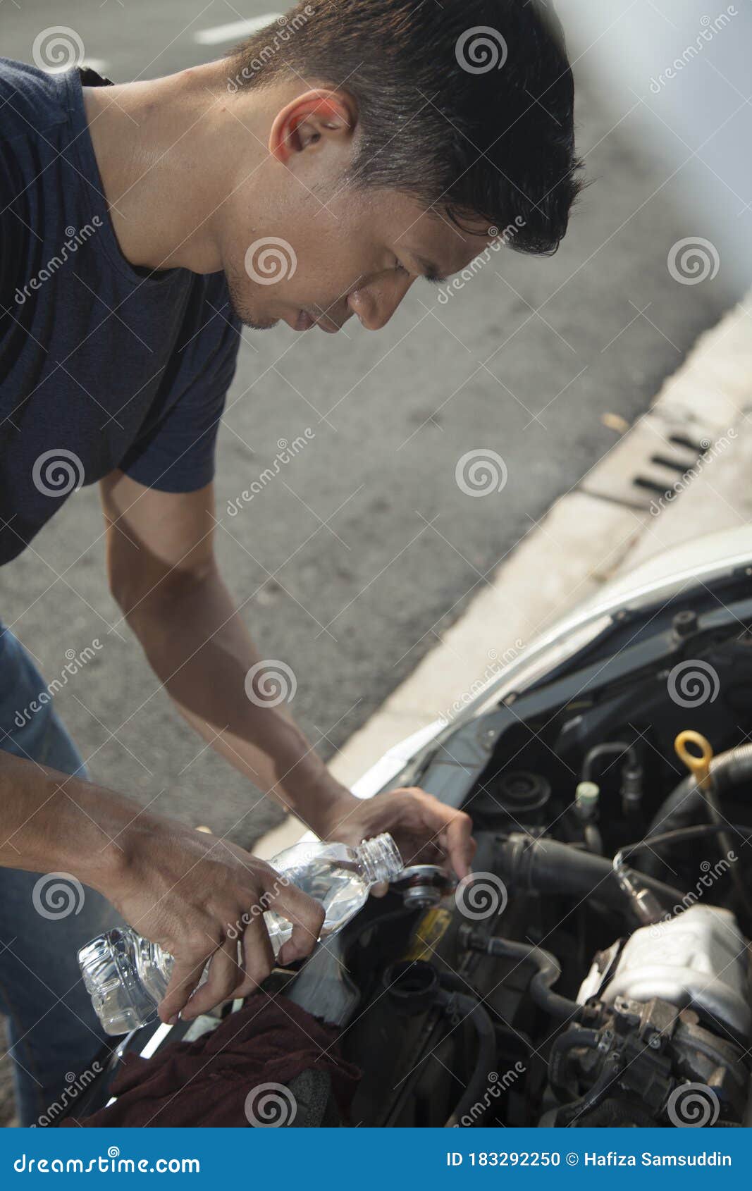 Man fixing a car stock photo. Image of traveling, service - 183292250