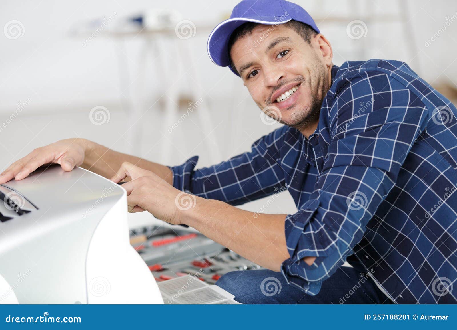Man Fixing Cartridge in Printer Machine at Office Stock Image - Image ...