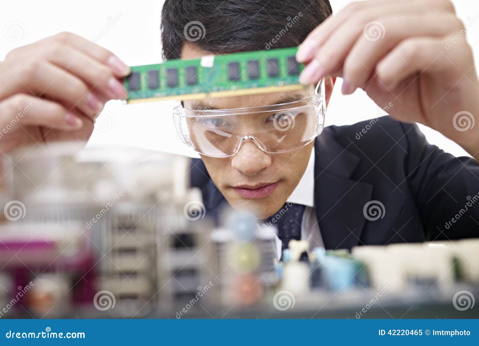 Man fixing computer stock image. Image of desktop, east - 42220465