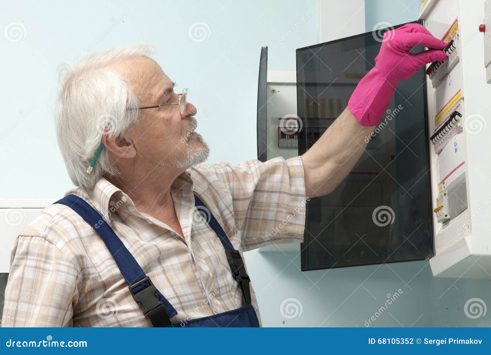 Man Fixing Electric Light Meter Stock Photo - Image of adjustment ...