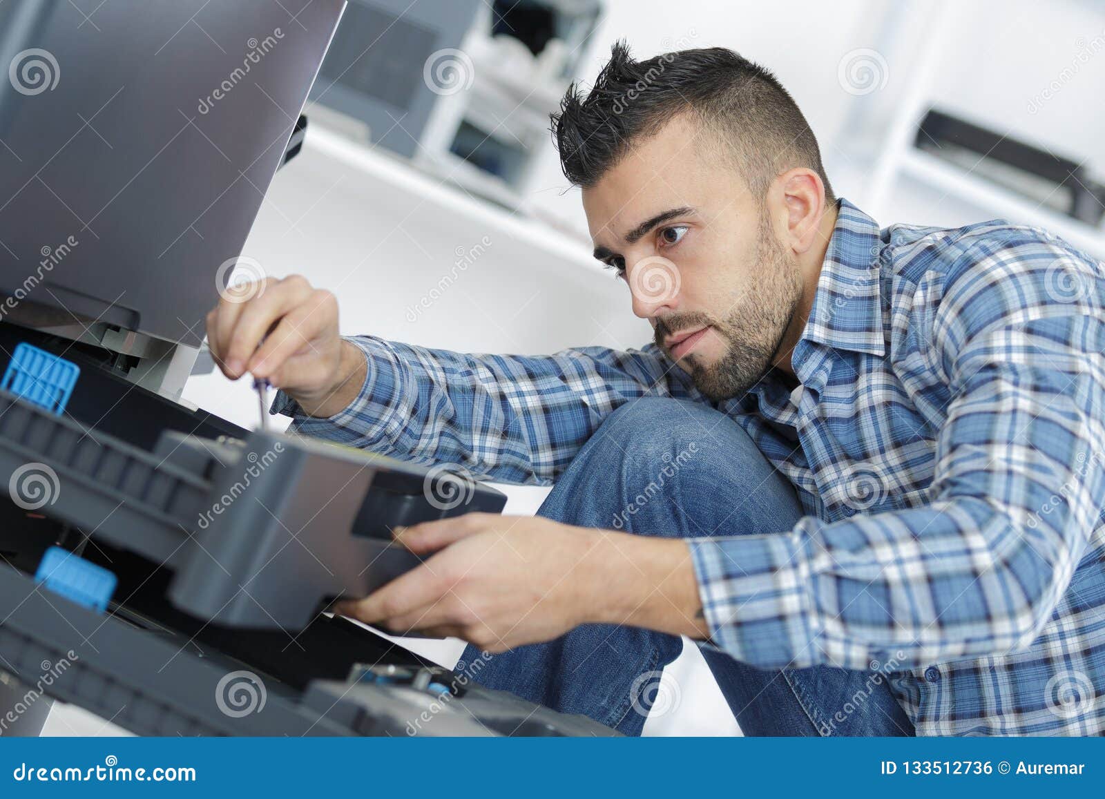Man Fixing Electronic Circuits Stock Photo - Image of hardware ...