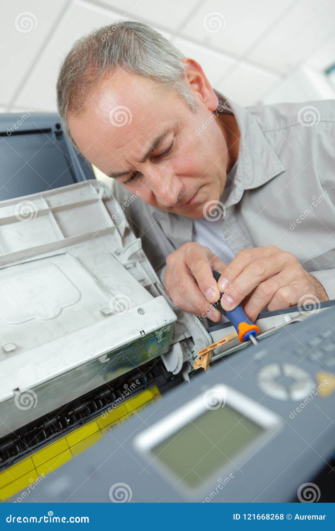 Man Fixing Electronic Circuits in Service Center Stock Photo - Image of ...