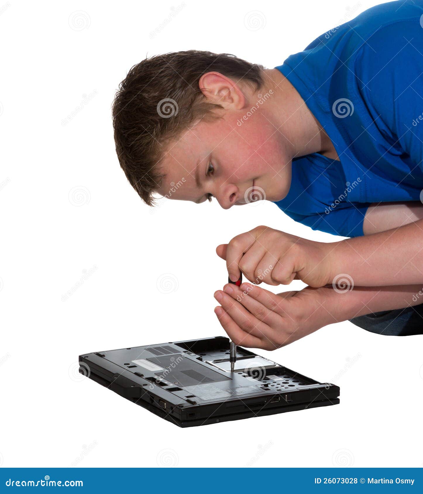 Man Fixing a Laptop Computer Stock Photo - Image of fixing, teenager ... Man Fixing a Laptop Computer Stock Photo - Image of fixing, teenager ...