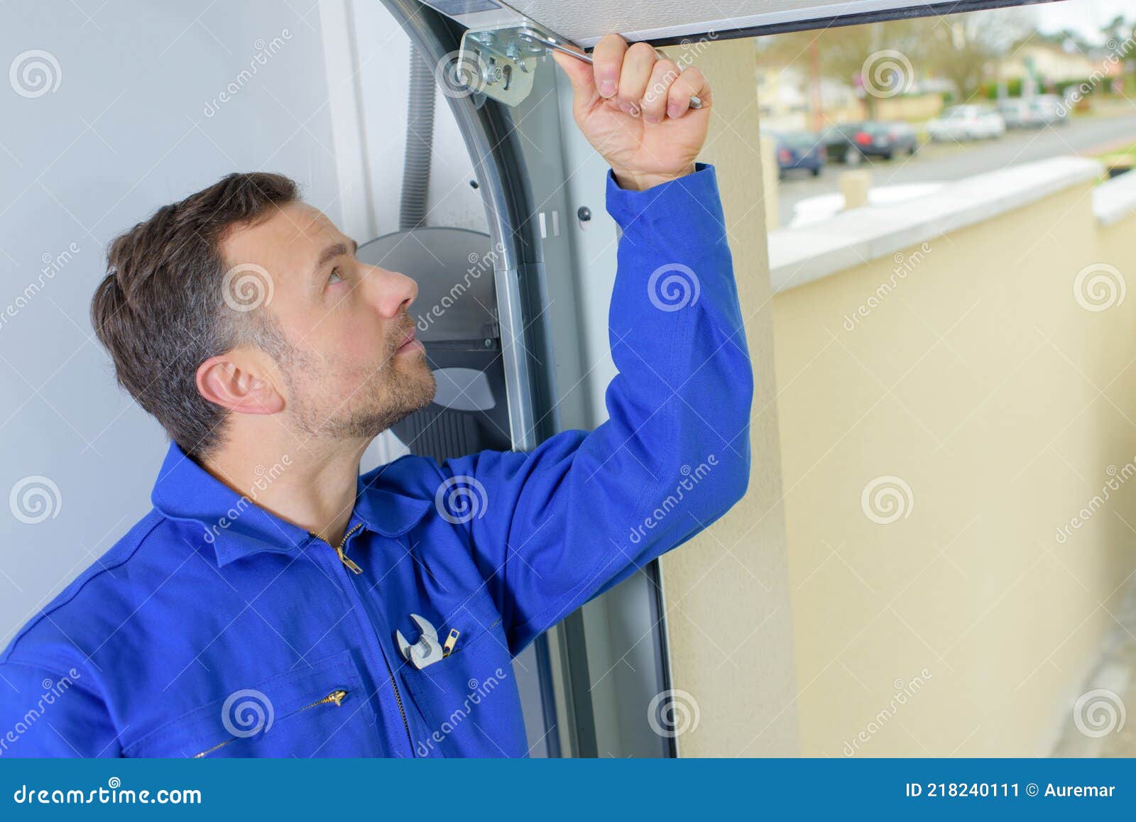 Man fixing light stock image. Image of ceiling, repair - 218240111
