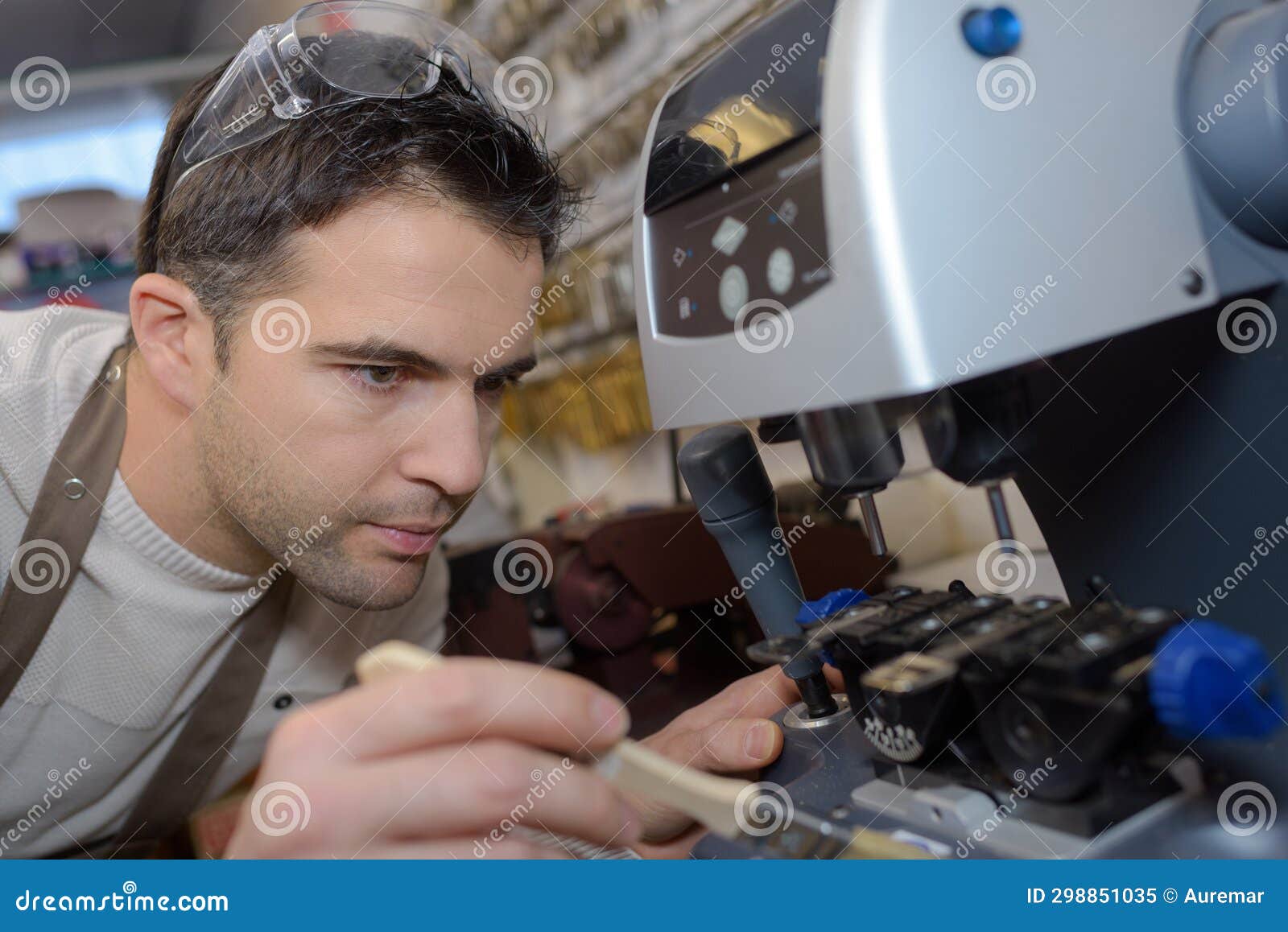 Man fixing machine stock image. Image of manual, inspection - 298851035