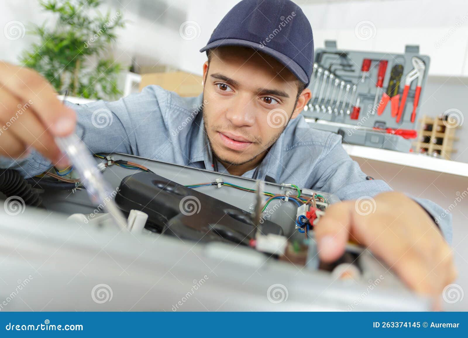 Man Fixing Machine Working Hands Stock Image - Image of service, chip ...