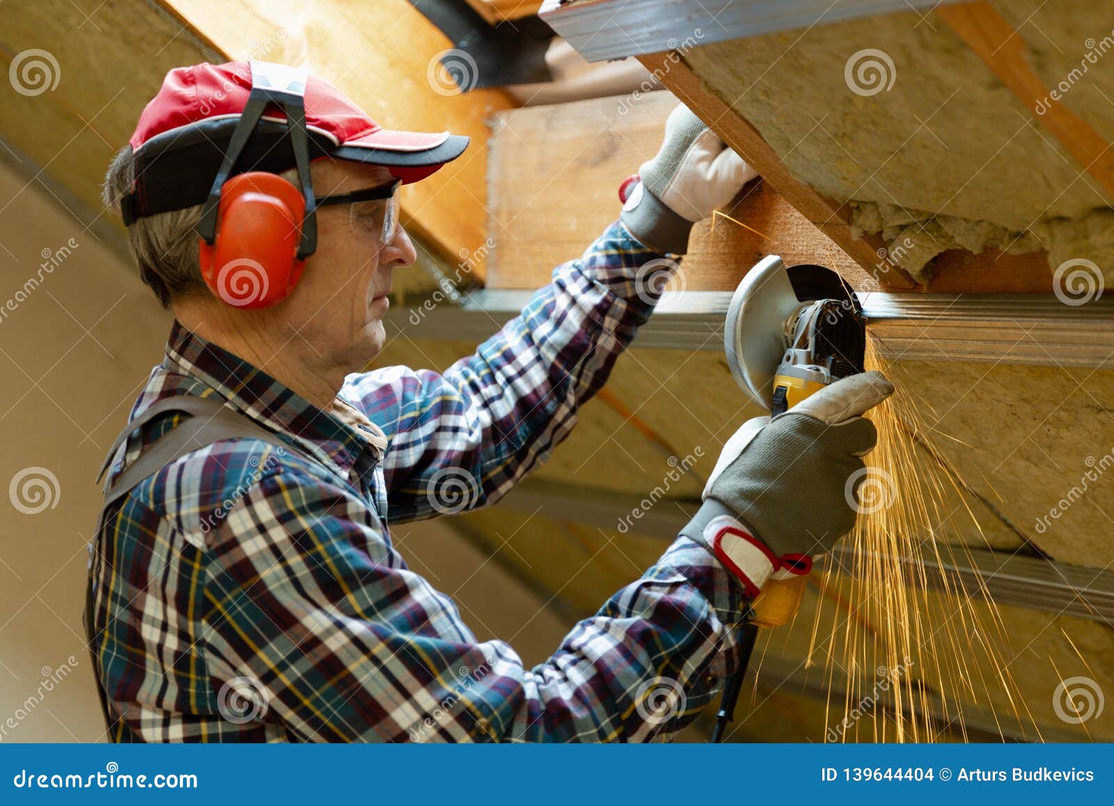 The Ceiling Is Covered With Plasterboard Sheets During The Repair ...