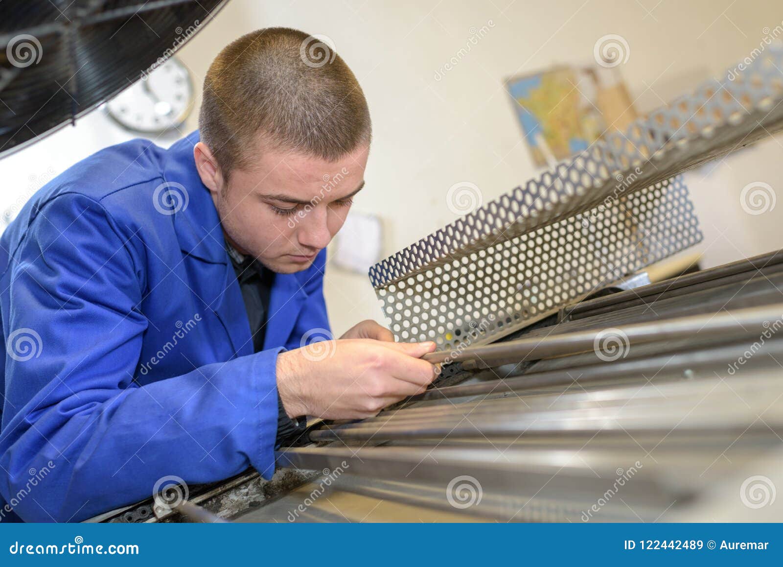Man fixing metal rod stock image. Image of reinforcement - 122442489