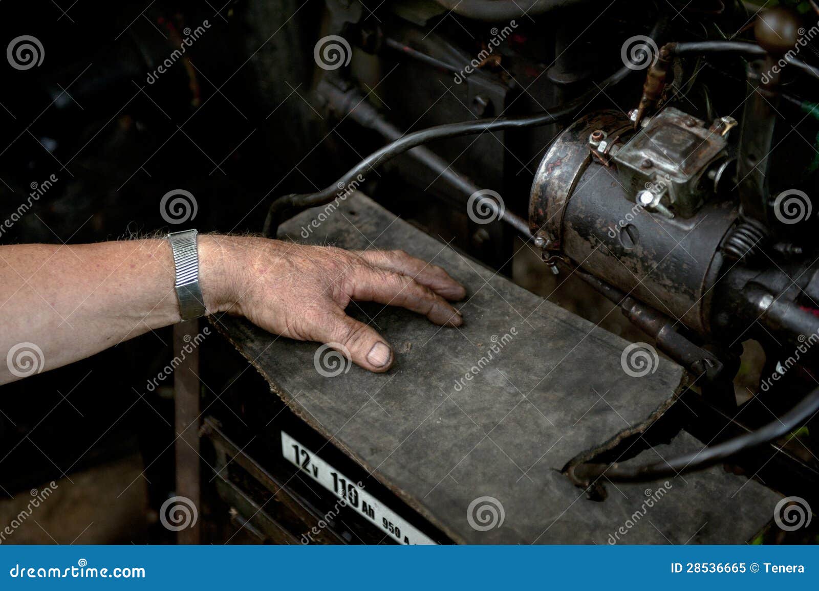 Man fixing old machine stock image. Image of transportation - 28536665