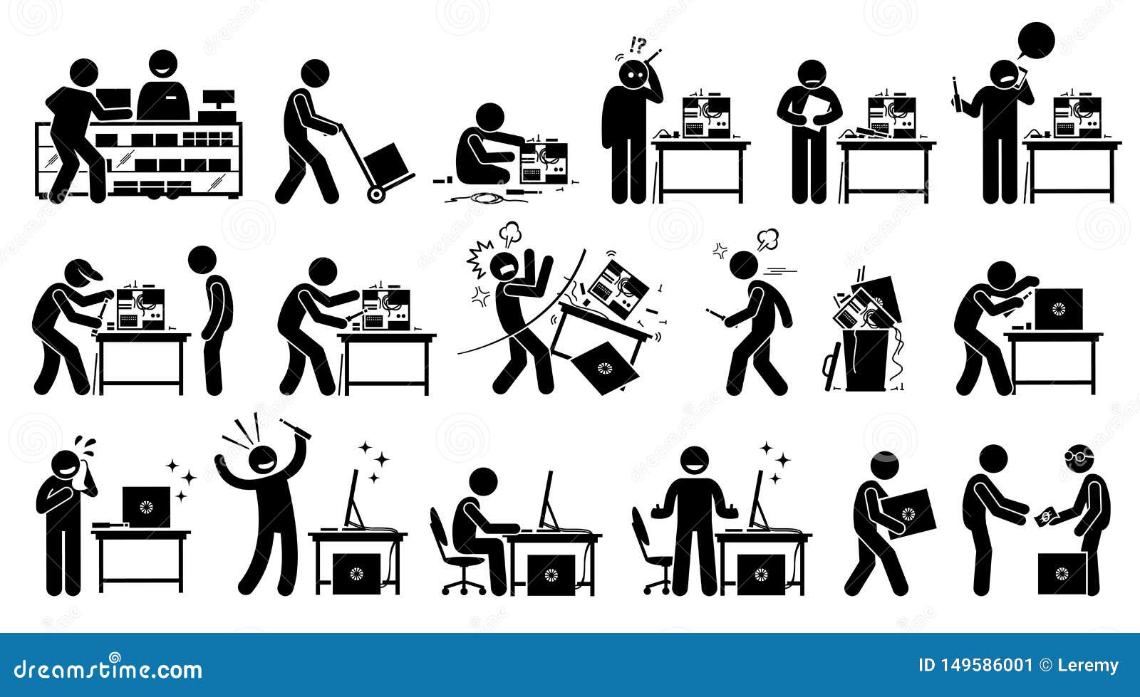 Man Fixing, Repairing, Setup, and Assembling a New PC by Custom Build ...