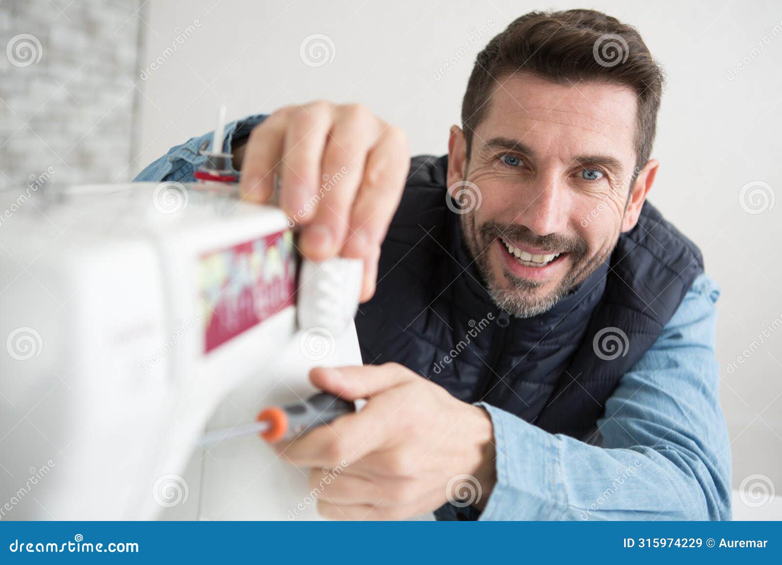 Shuttle With A Needle. Close-up Of Sewing Machine And Scissors In A ...