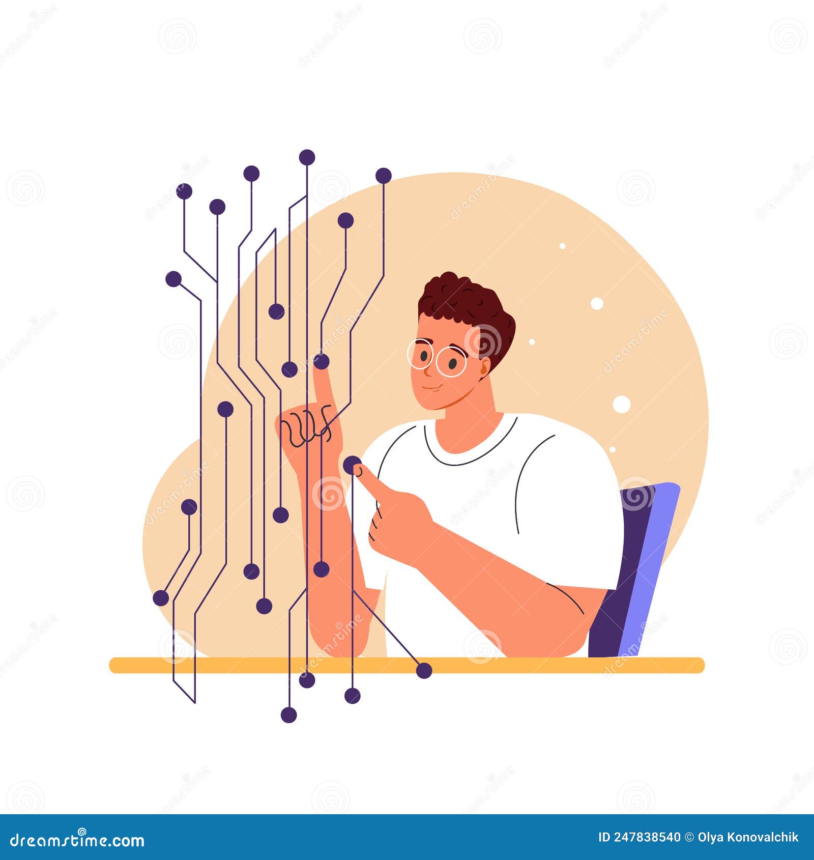 Technical, Logical Thinking, Mental Perceiving Concept. Man Fixing ...
