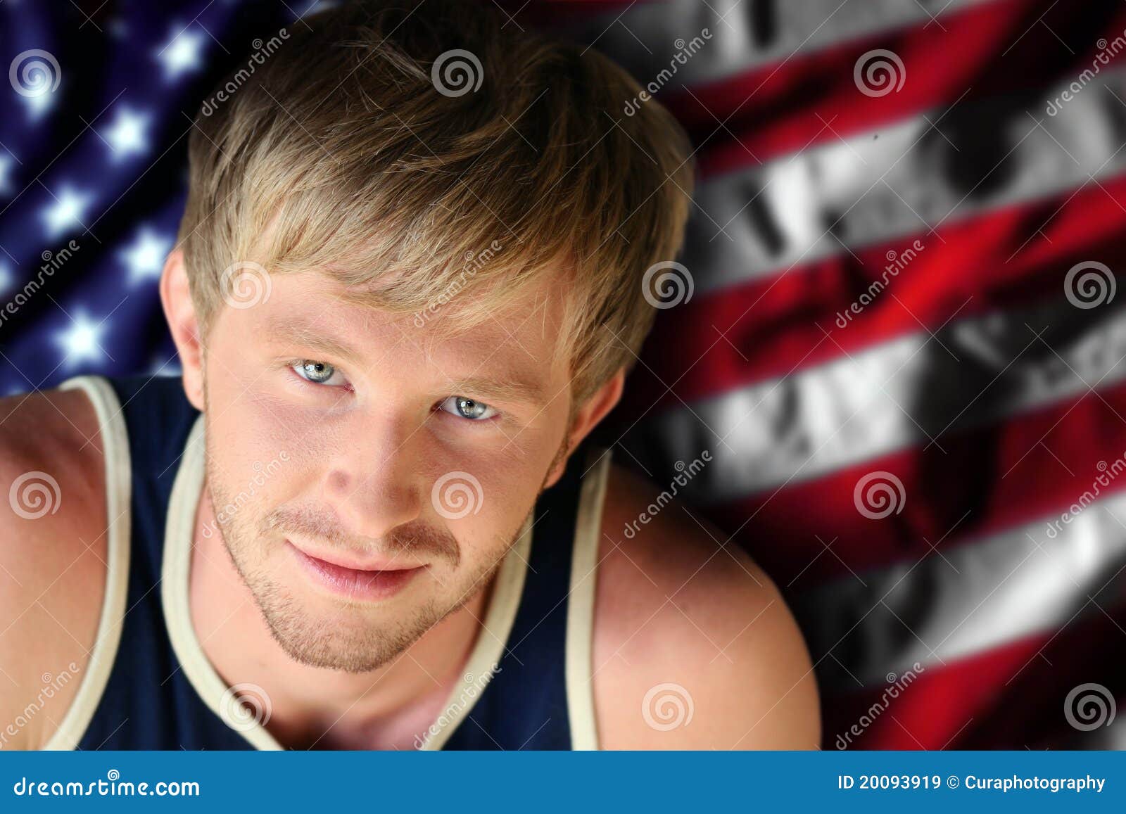 Man and flag stock image. Image of young, pride, portrait - 20093919