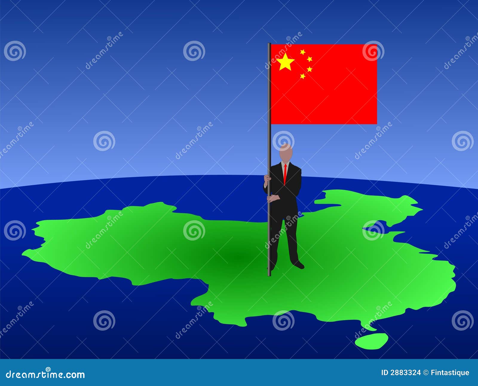 Man with flag of China stock illustration. Illustration of china - 2883324