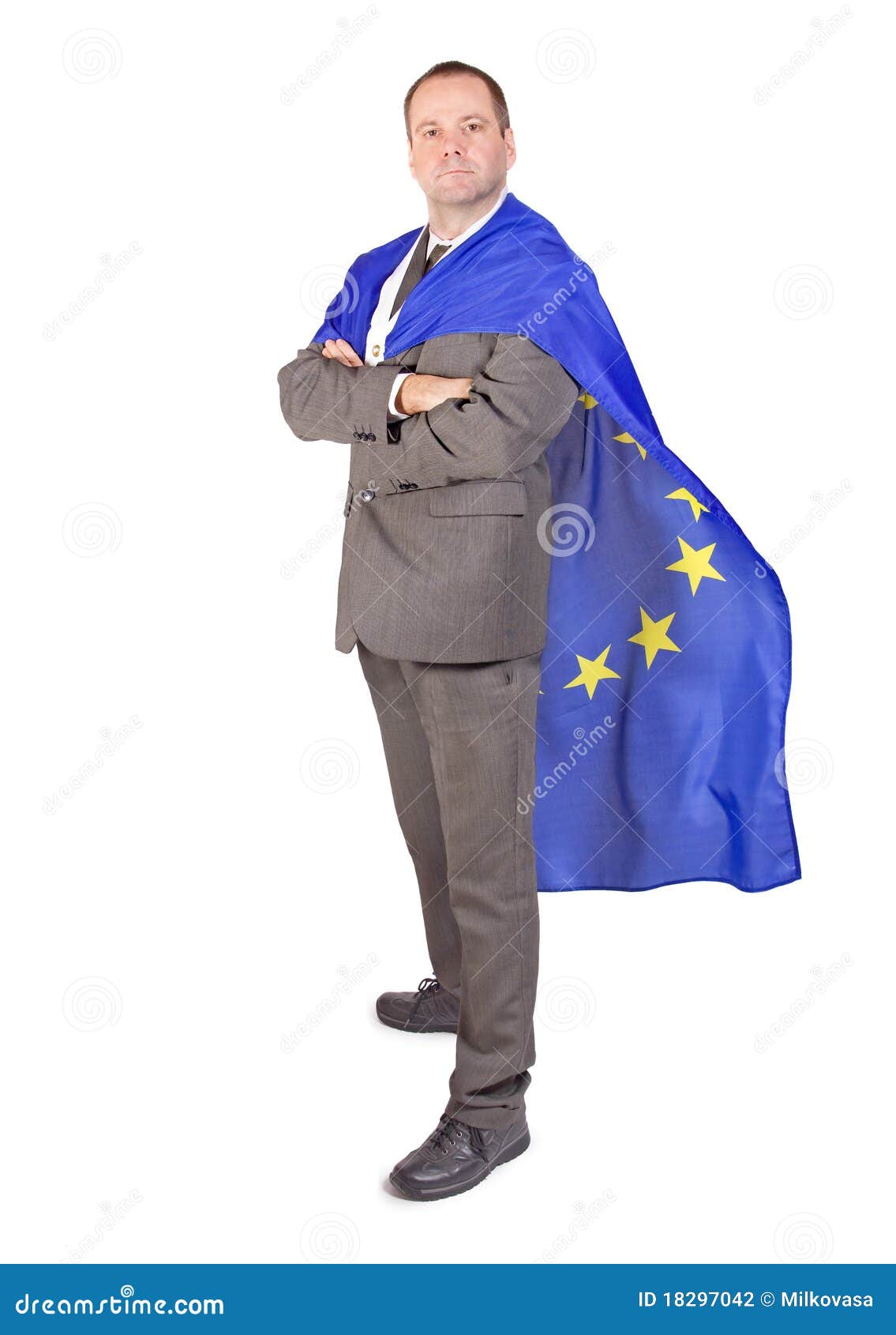 Man with the flag EU stock photo. Image of minister, deputy - 18297042