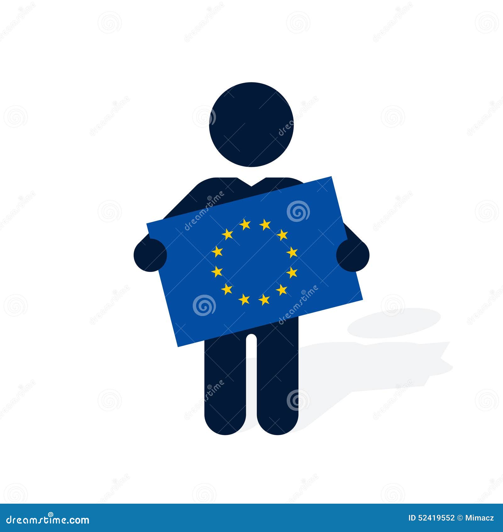 Man with a Flag of the European Union Stock Vector - Illustration of ...