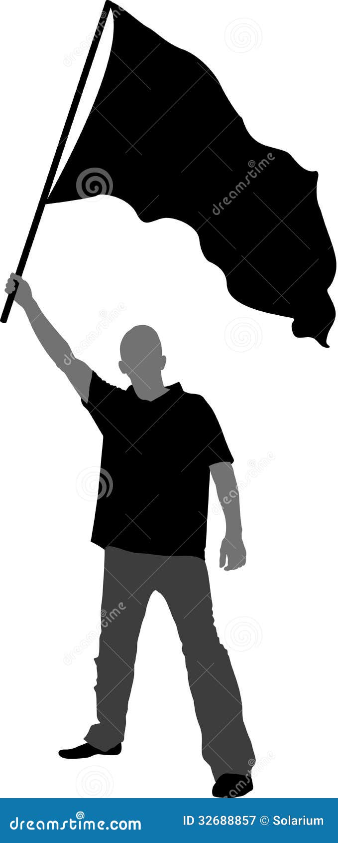 Man with flag stock vector. Illustration of military - 32688857