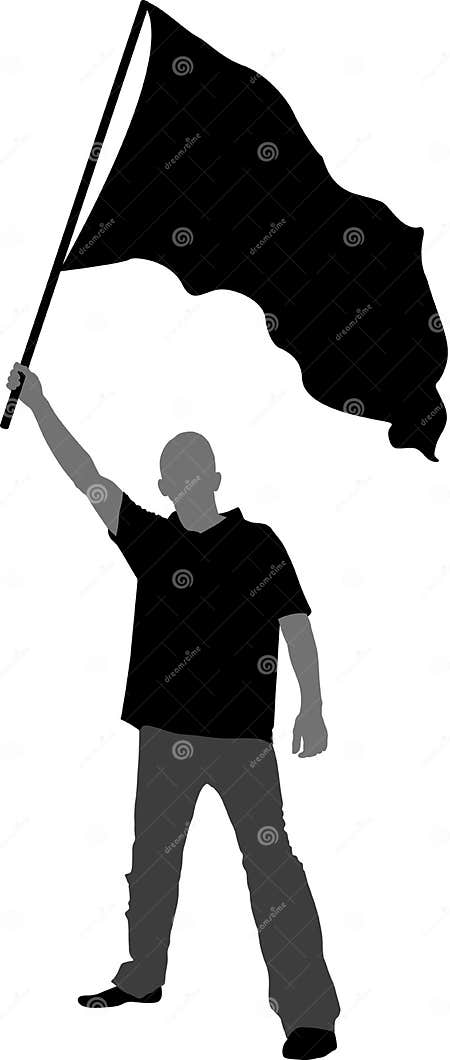Man with flag stock vector. Illustration of military - 32688857