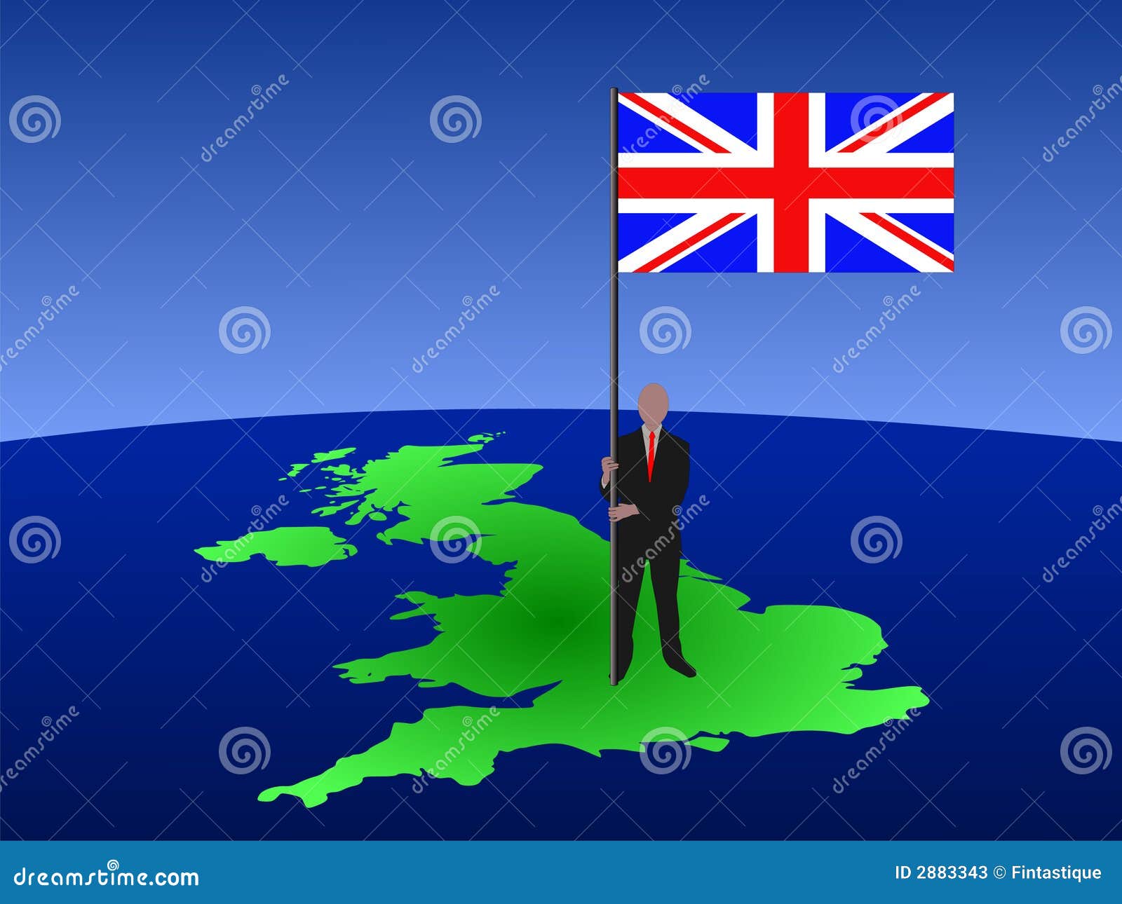 Man with flag of UK stock illustration. Illustration of britain - 2883343