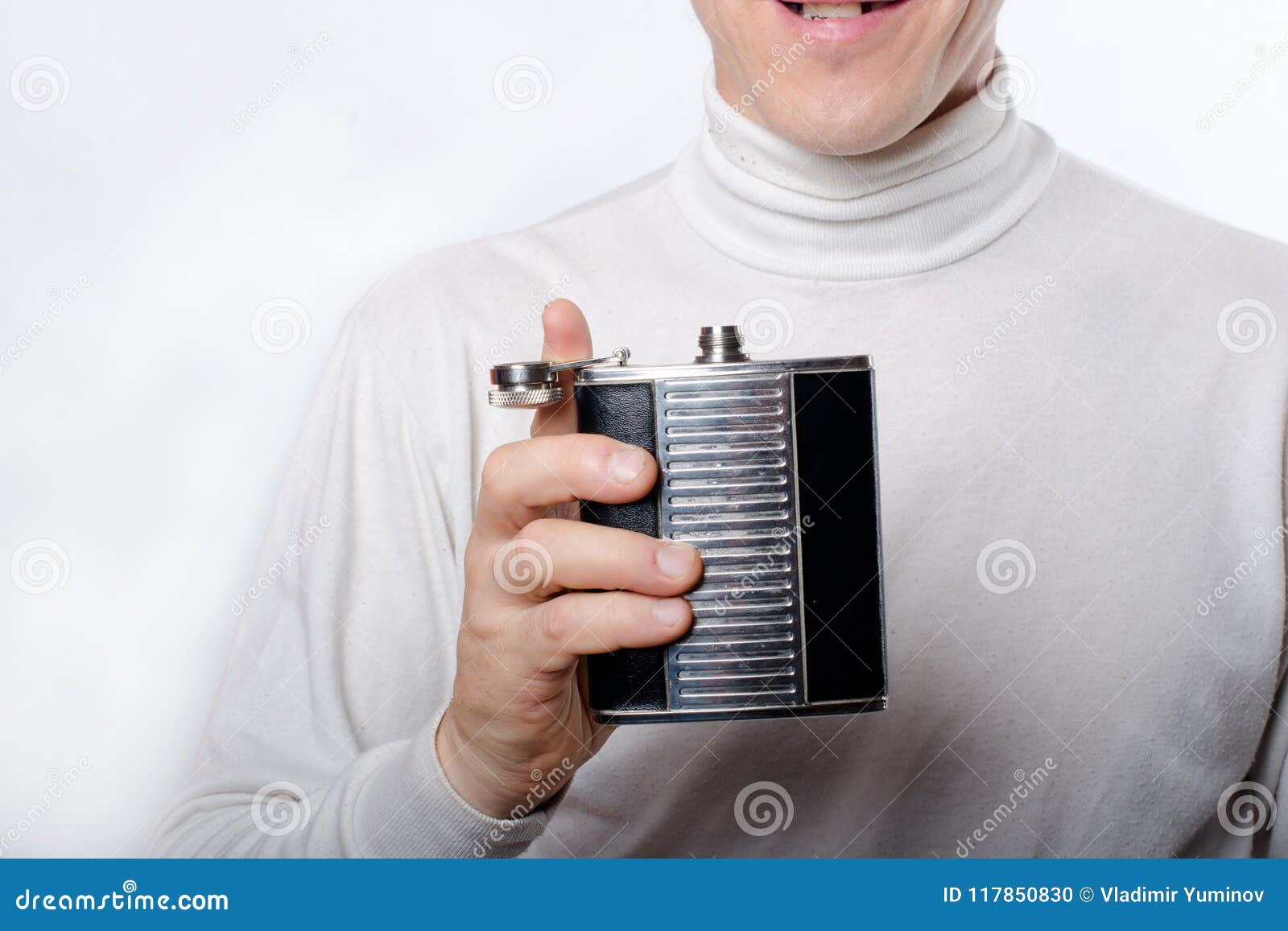 The Man with the Flask of Water Stock Photo - Image of bathrobe, hands ...