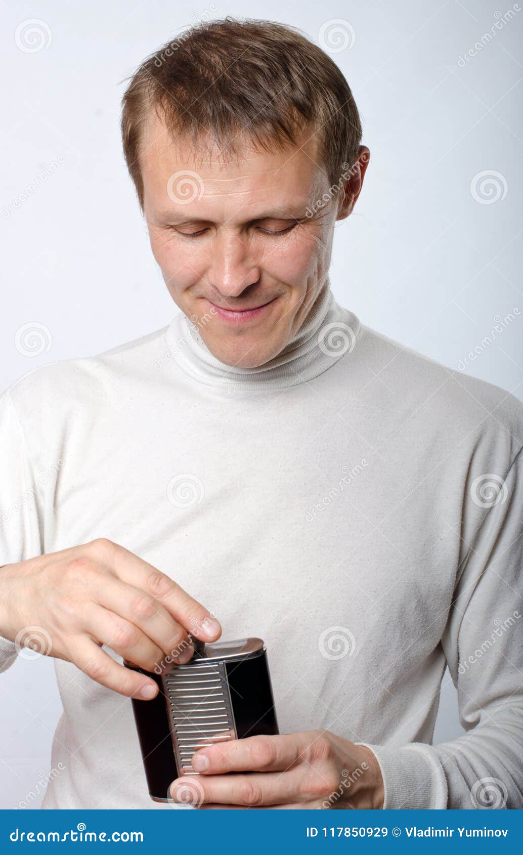 The Man with the Flask of Water Stock Image - Image of mature, outfit ...