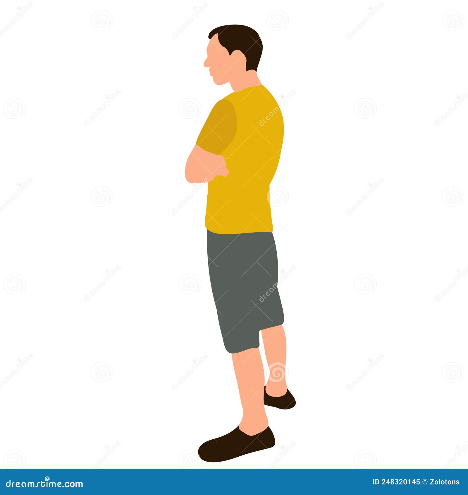 Man in Flat Design Isolated Stock Vector - Illustration of character ...
