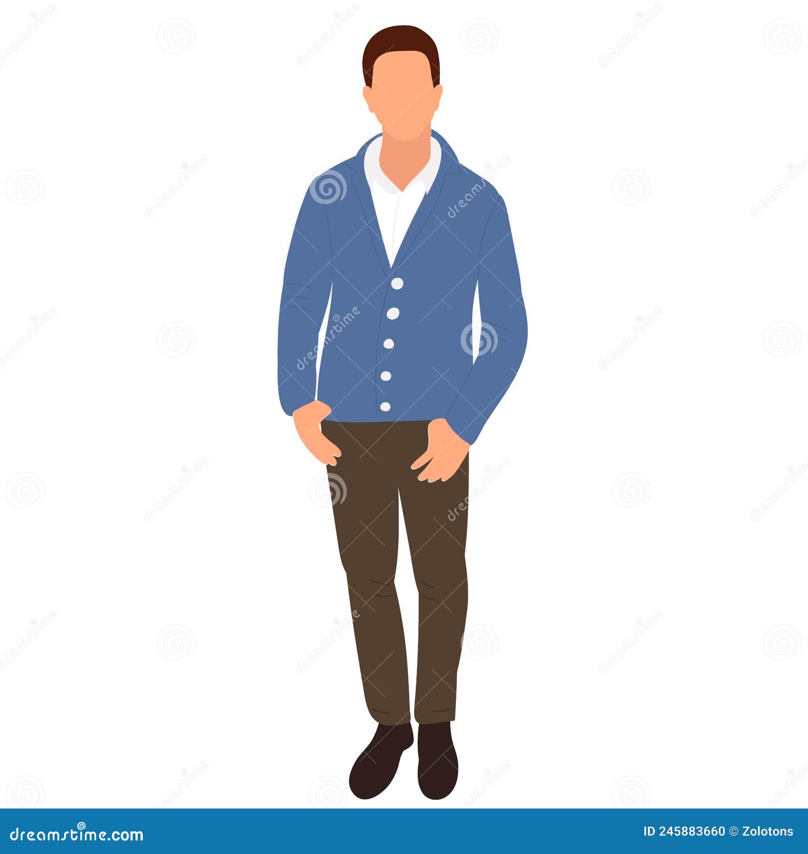 Man flat design, isolated stock vector. Illustration of cartoon - 245883660