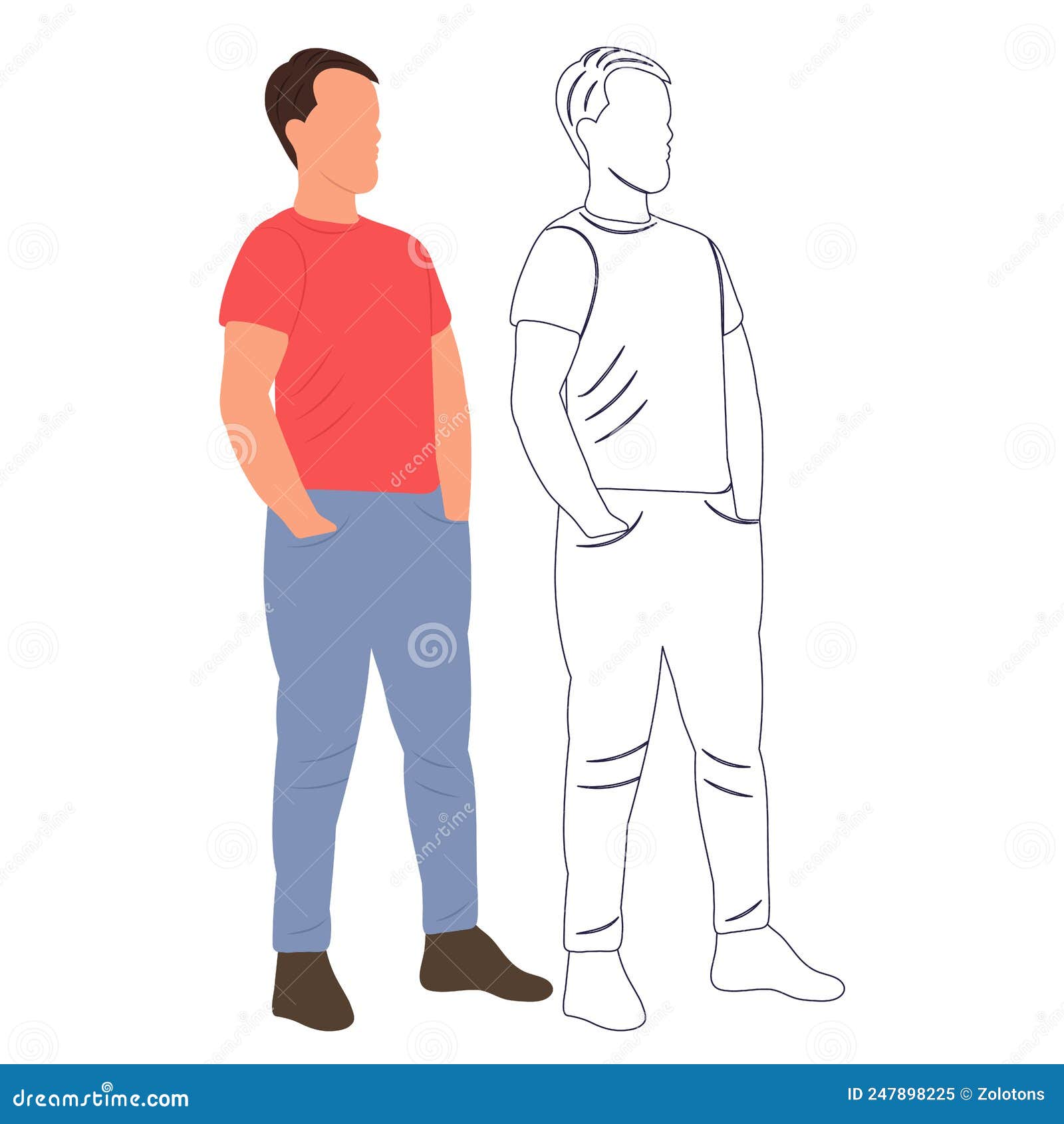 Man flat design, sketch stock vector. Illustration of lawyer - 247898225