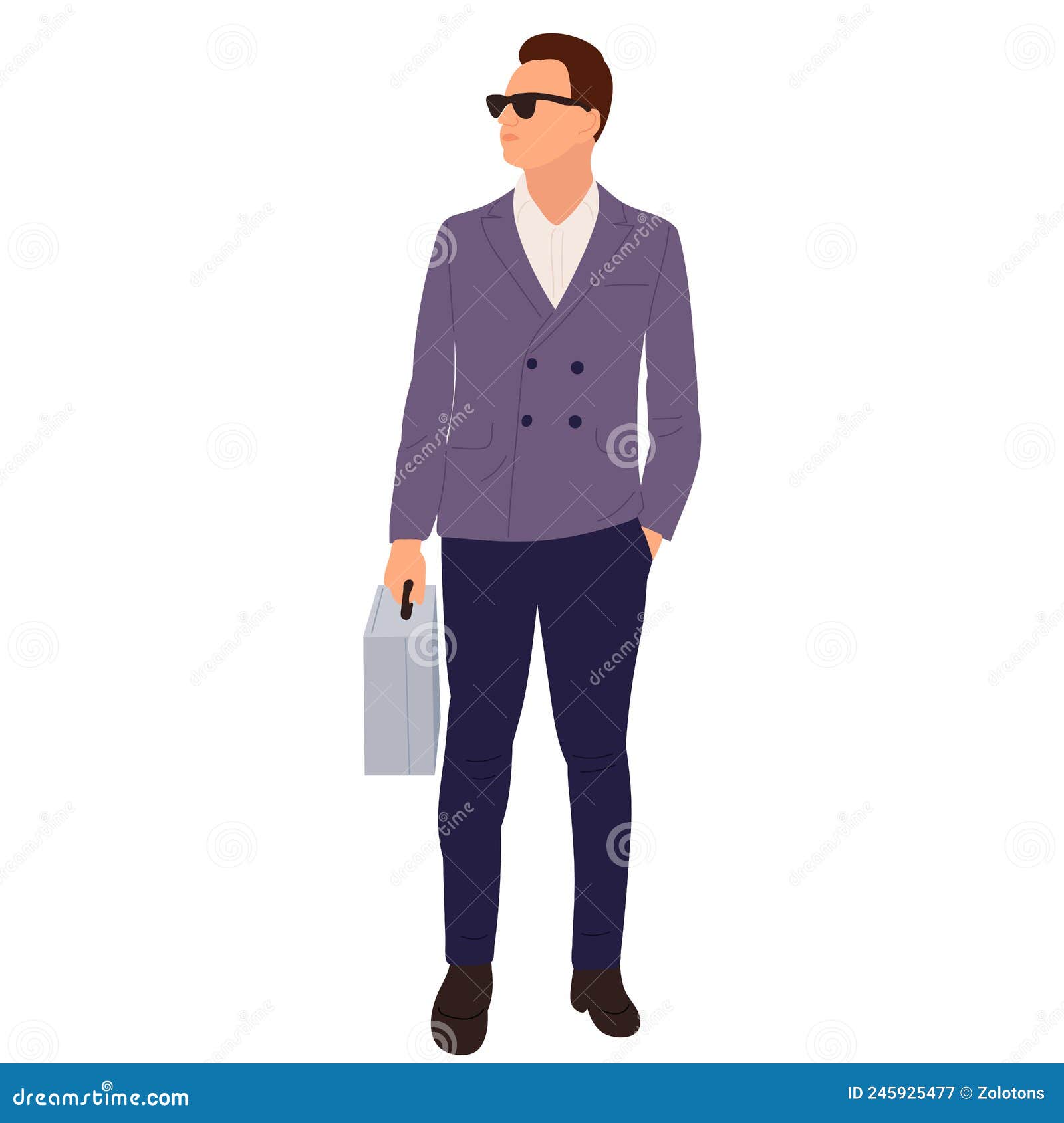 Man Flat Design, on White Background, Isolated Stock Vector ...