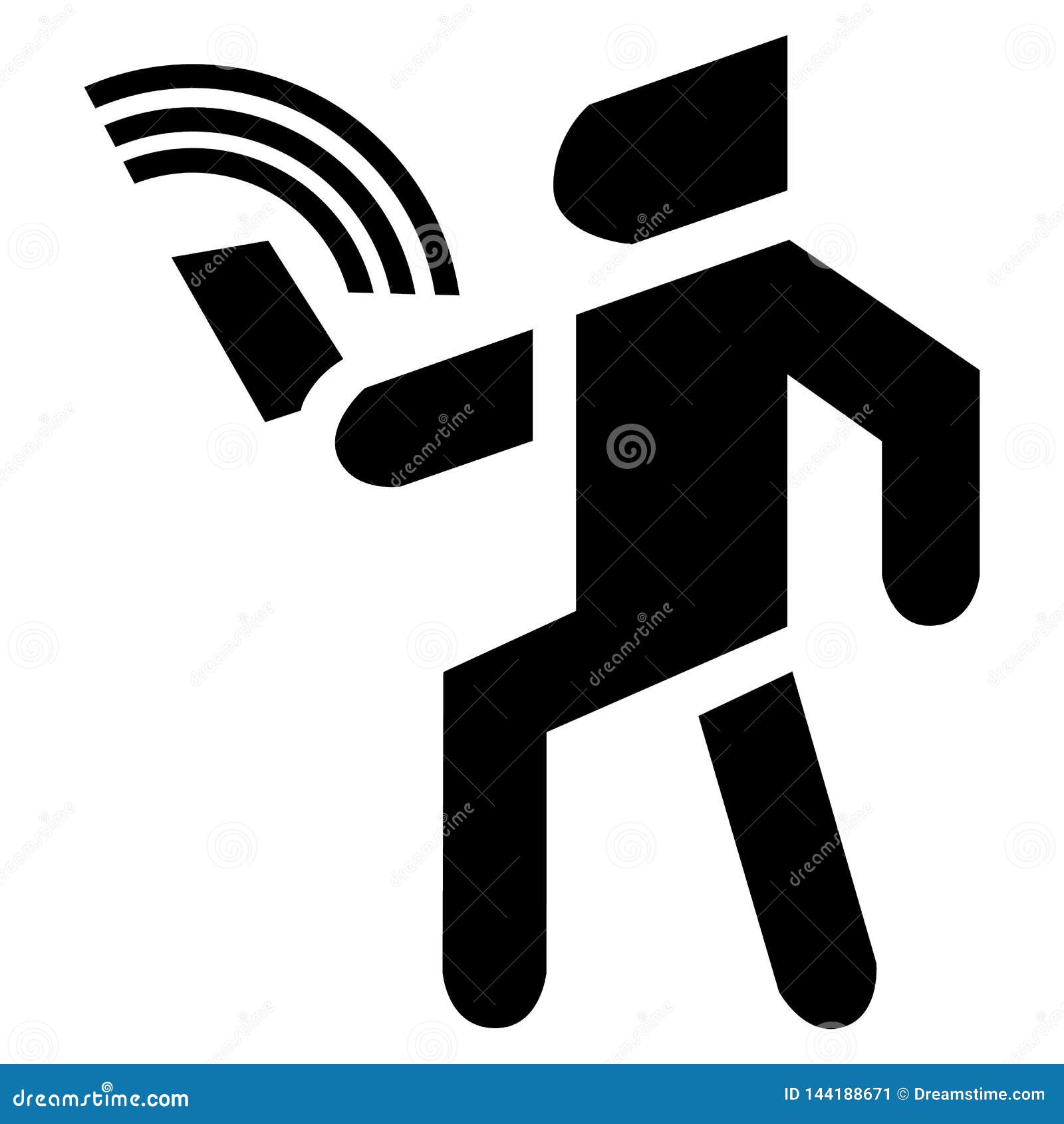 Man with Flat Mobile Phone Uses the App. Vector Background Icon Stock ...