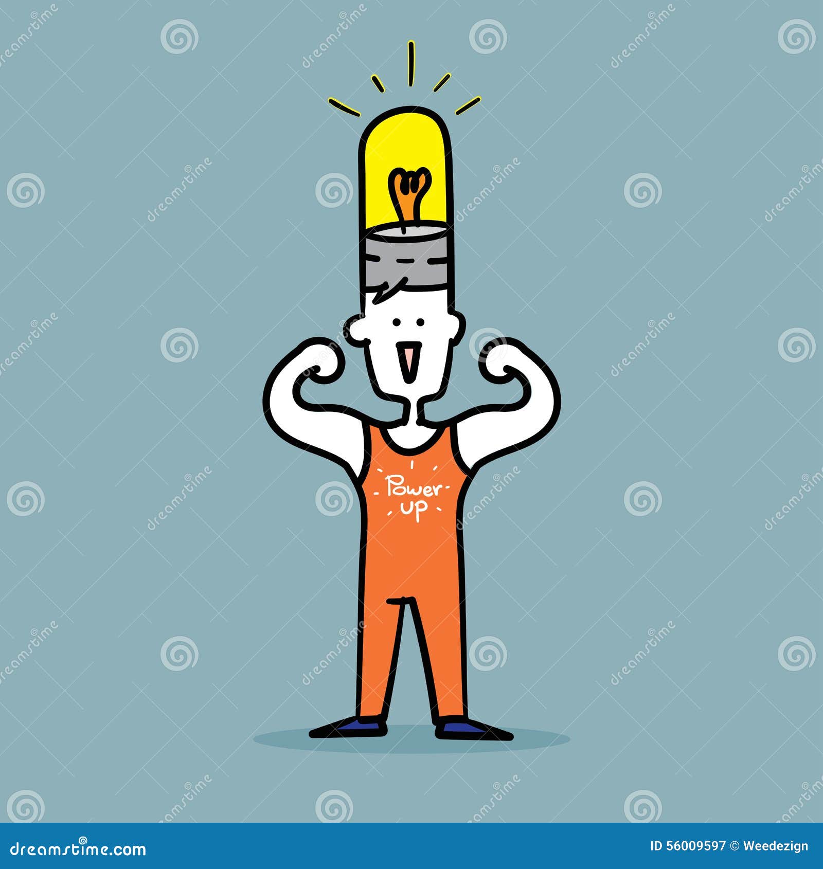 Man Flex Muscles To Show Strong Power Up Idea Stock Vector ...
