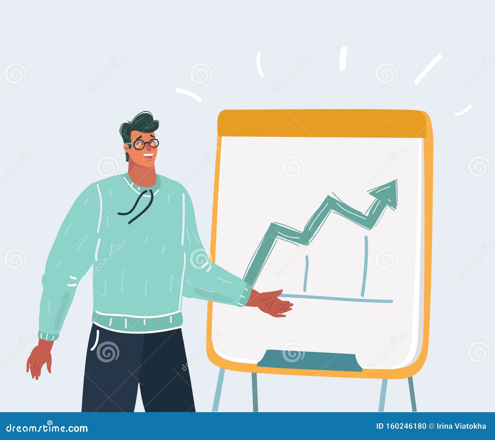 Man with a flip chart stock vector. Illustration of space - 160246180