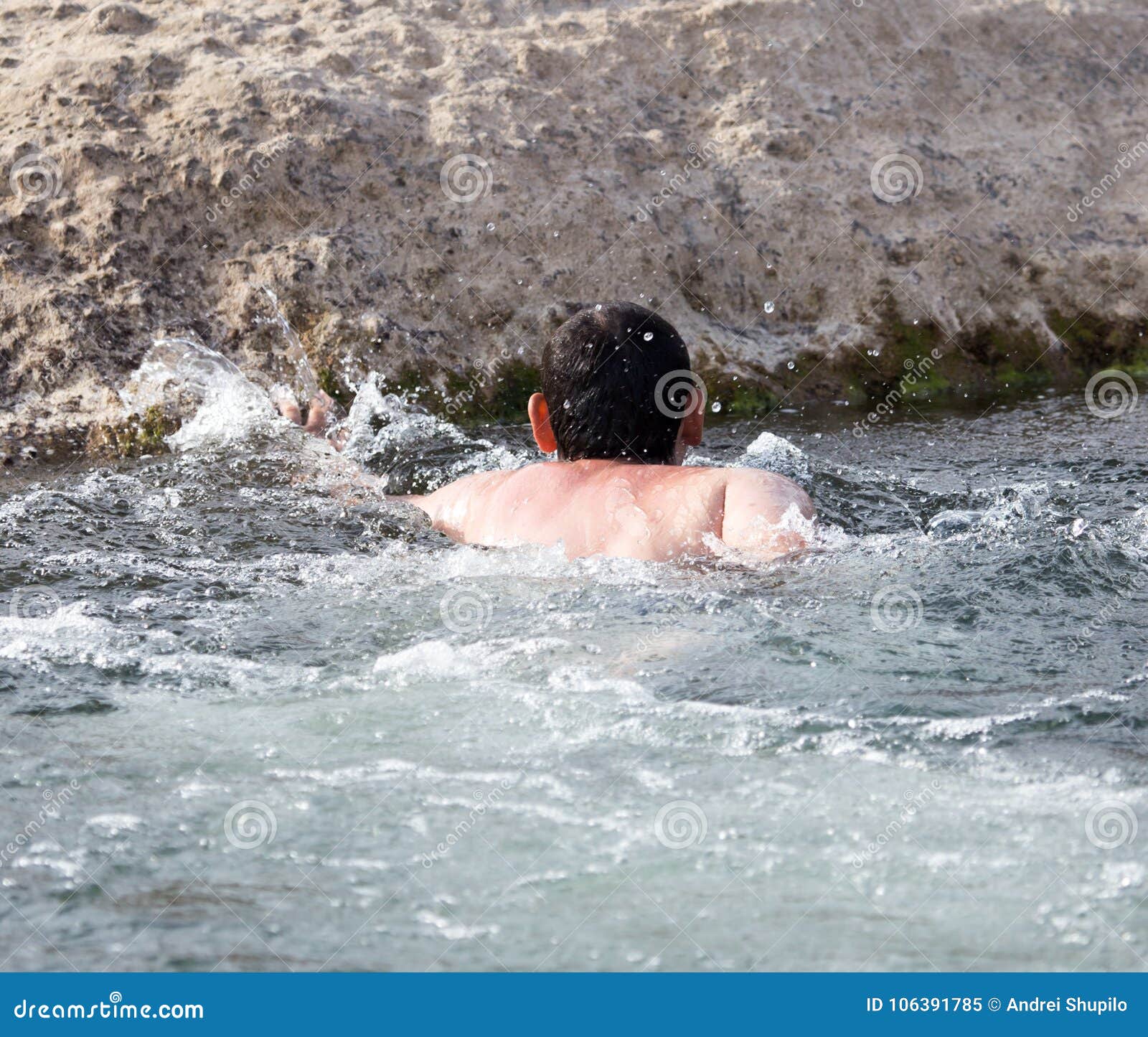 A Man Floating in the River Stock Image - Image of river, attractive ...