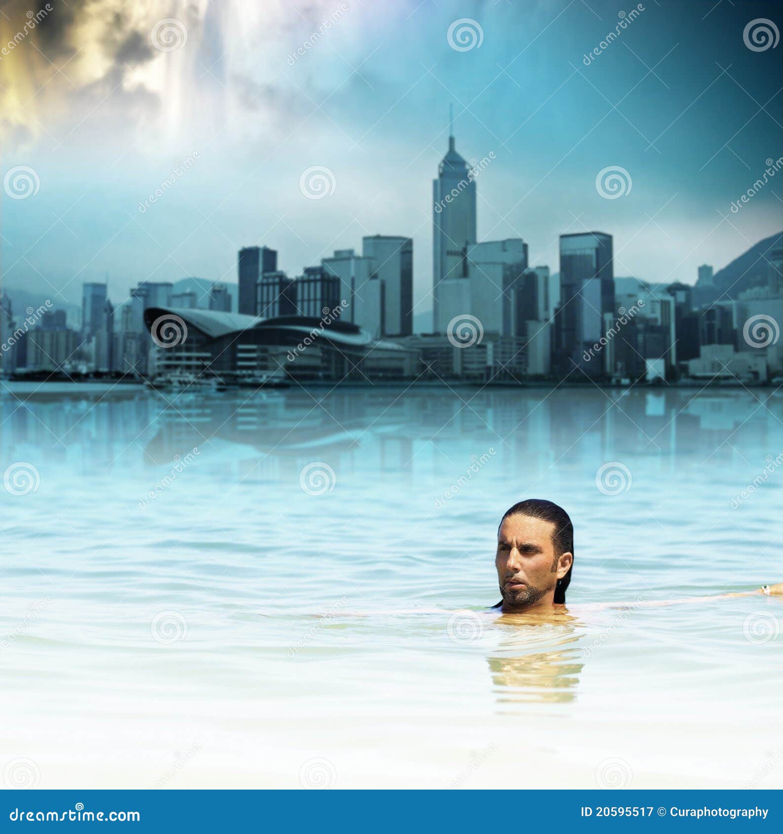 Person Floating In Water Face