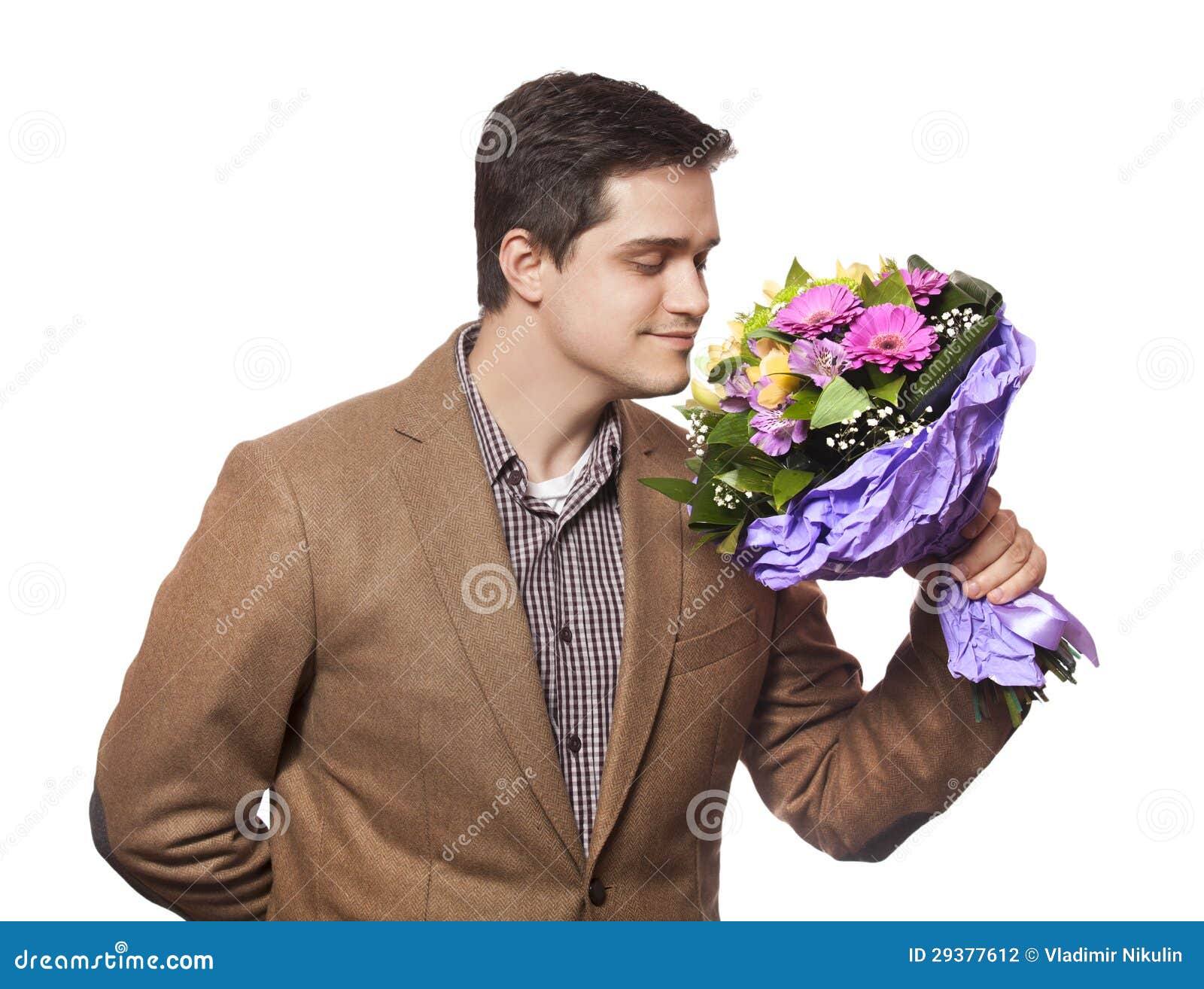 Man with flowers stock photo. Image of adorable, handsome - 29377612