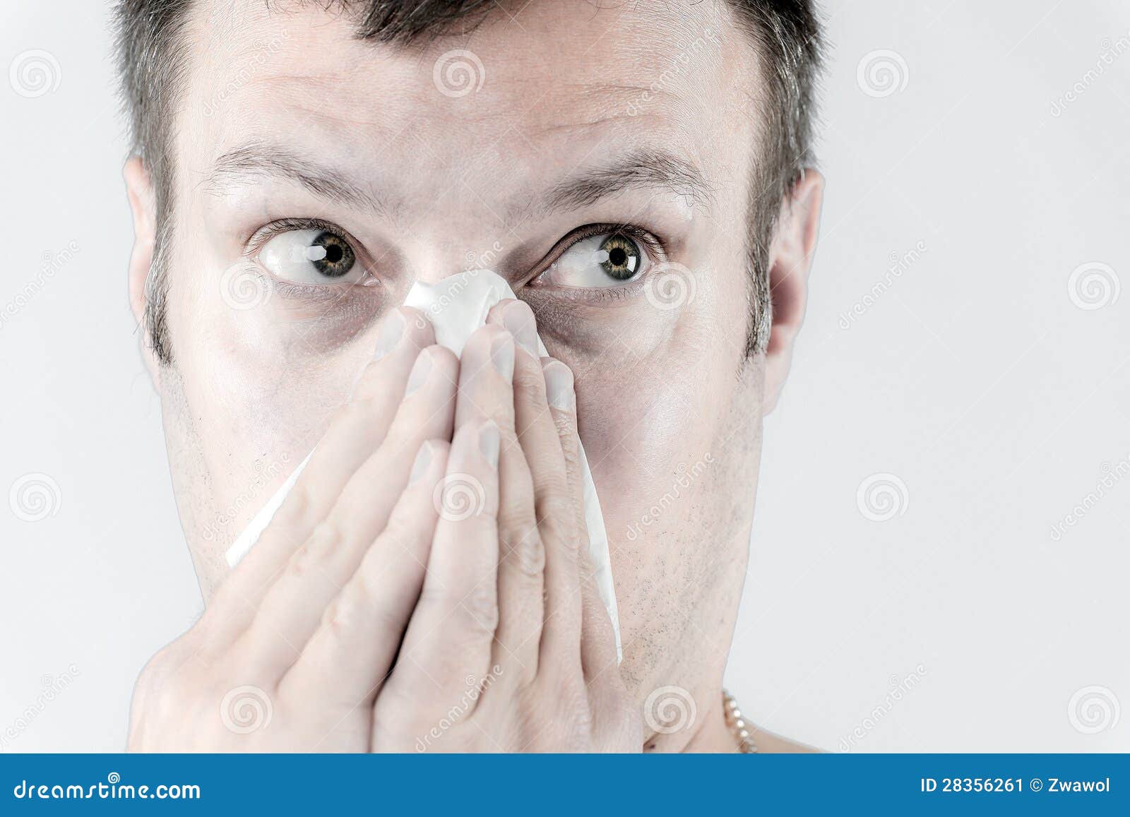 Man with flu stock image. Image of closeup, depression - 28356261