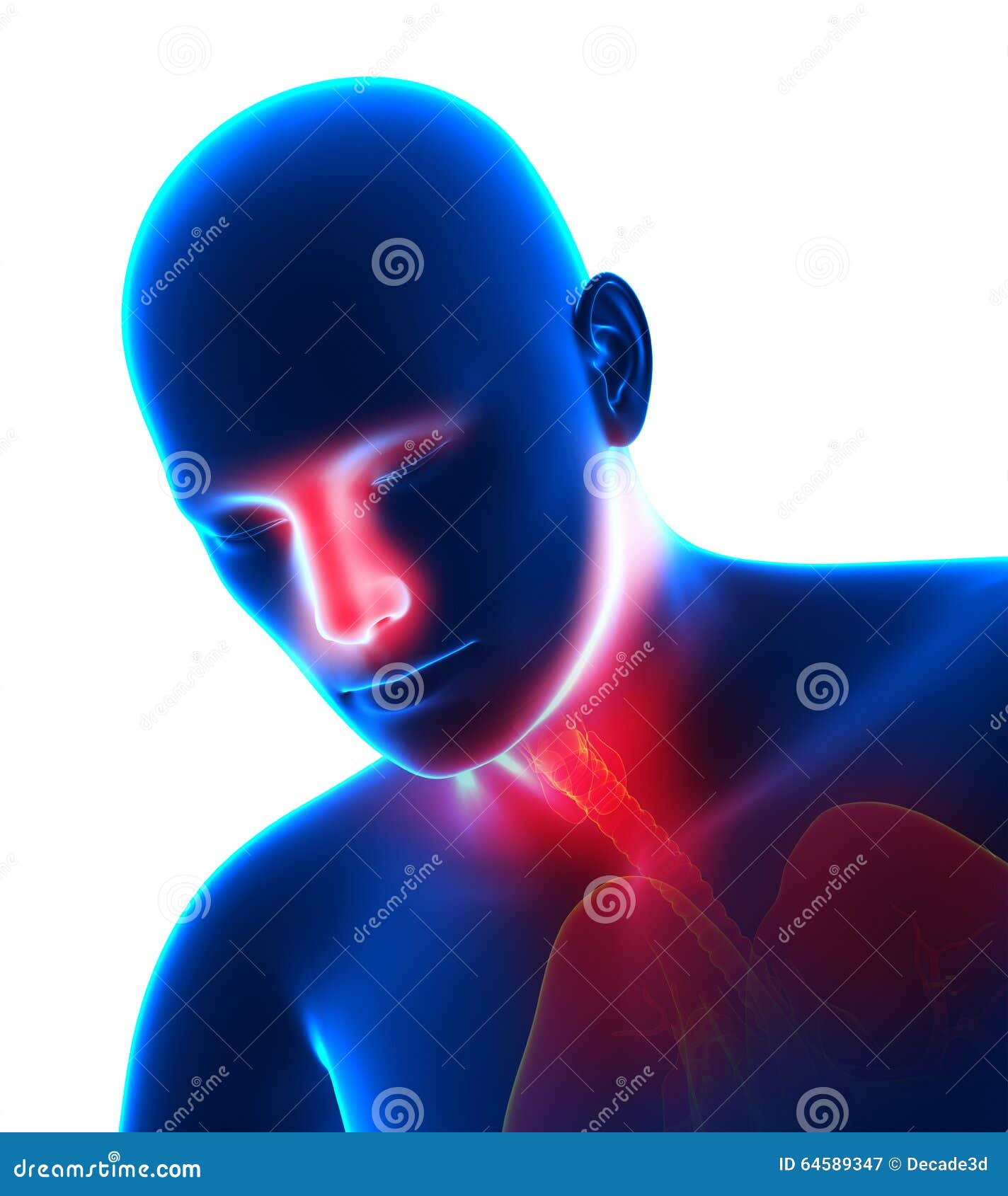 Man with Flu - Cold in the Head - Sneezing Isolated on White Stock ...