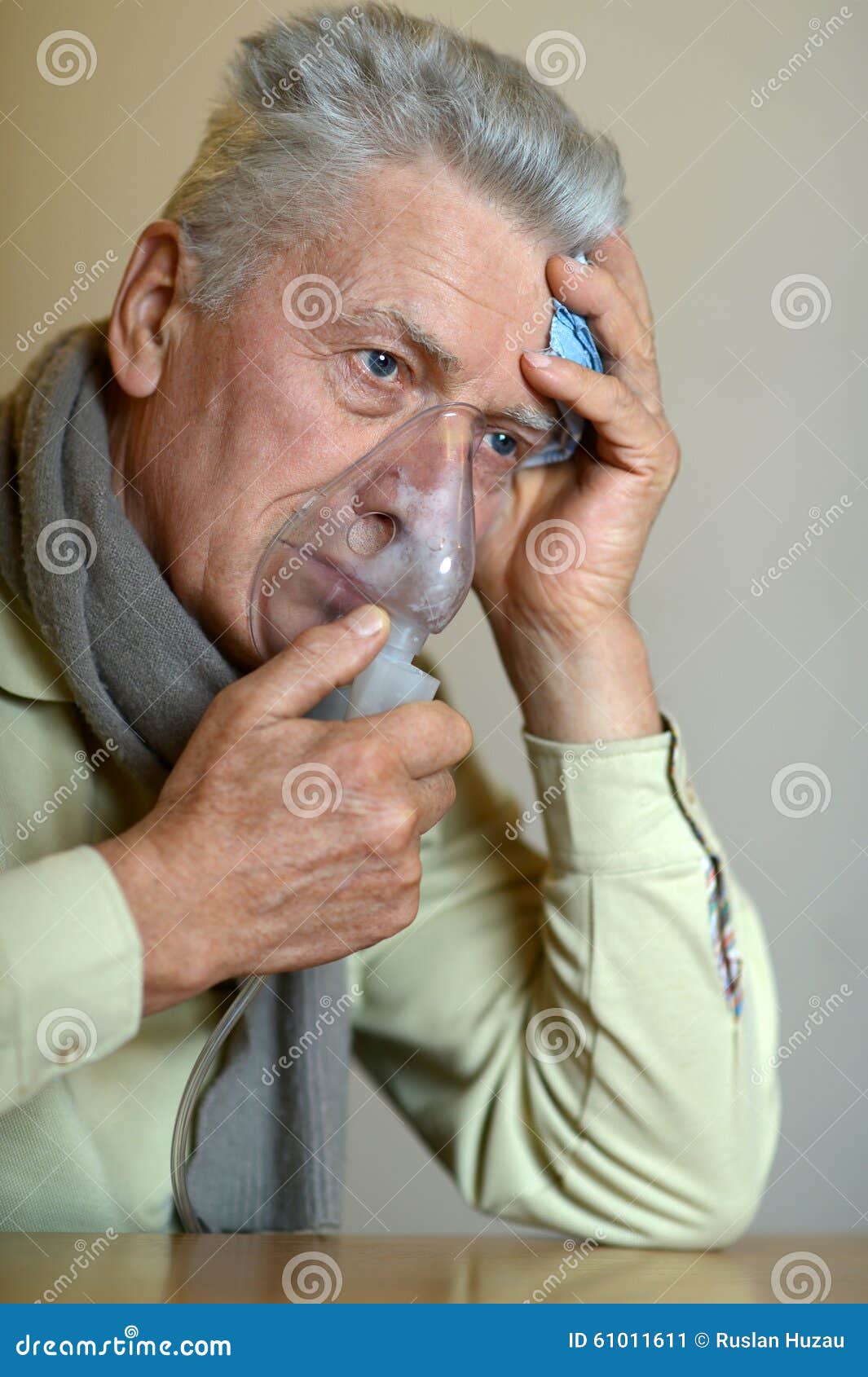 Man with flu inhalation stock image. Image of older, cure - 61011611