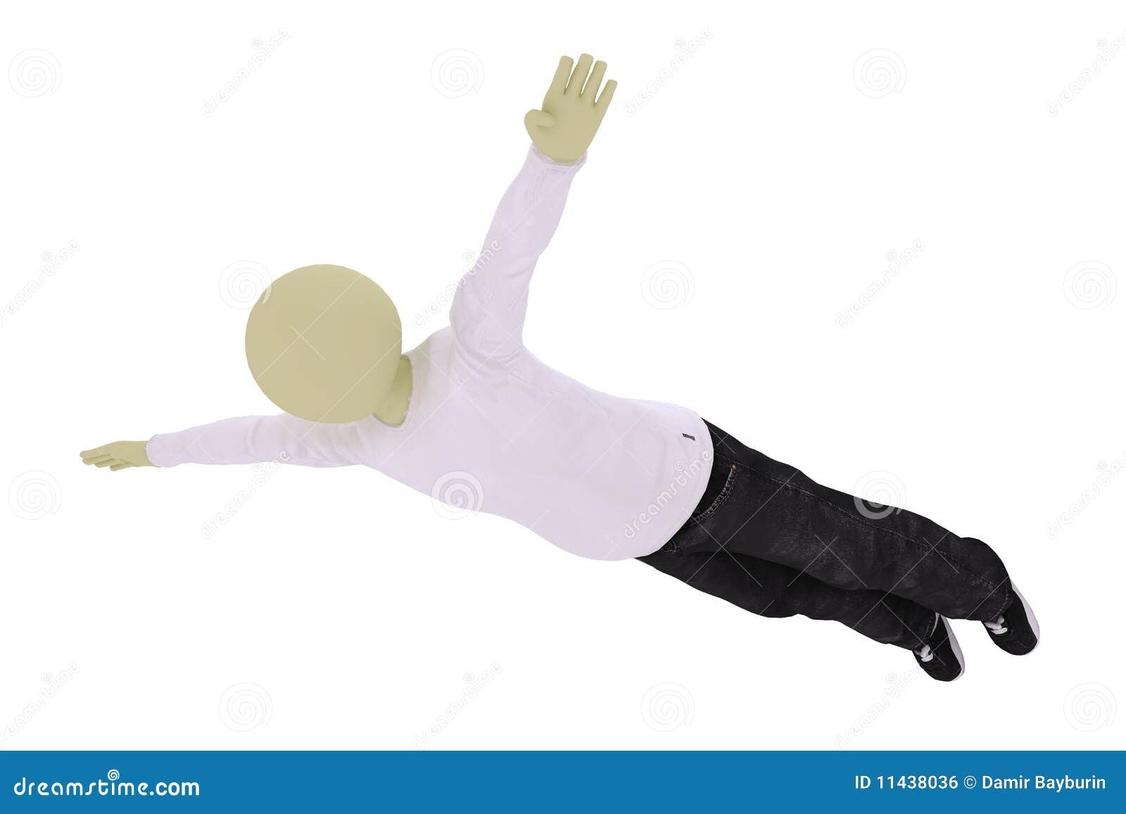 Man fly like bird stock illustration. Illustration of hero - 11438036